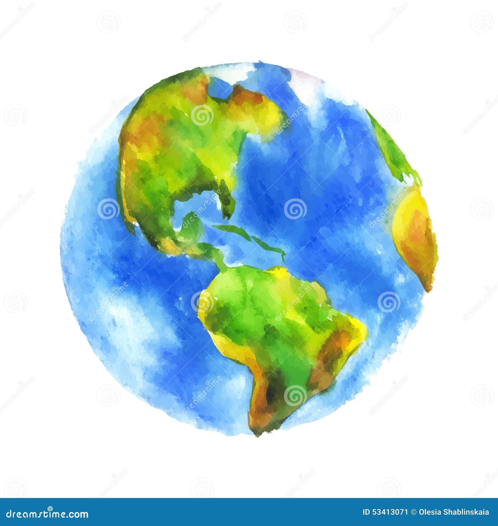 Watercolor globe stock vector. Illustration of paint - 53413071