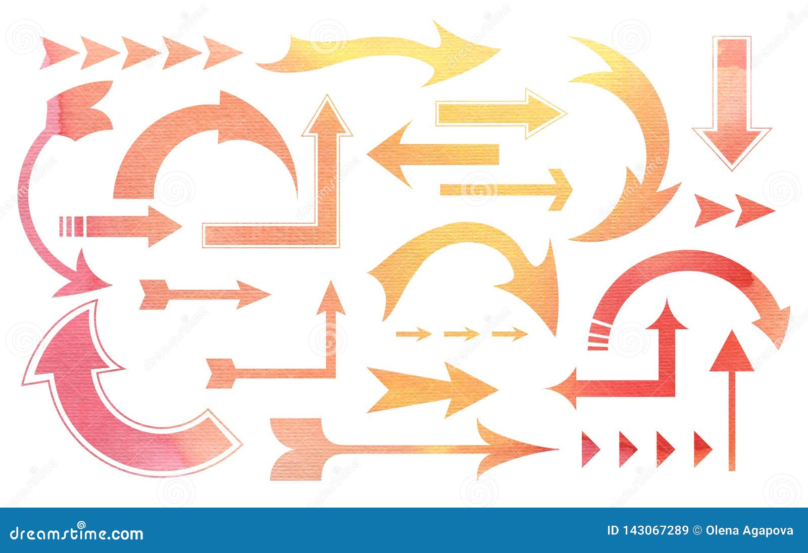 Watercolor gradient arrows stock illustration. Illustration of arrows ...