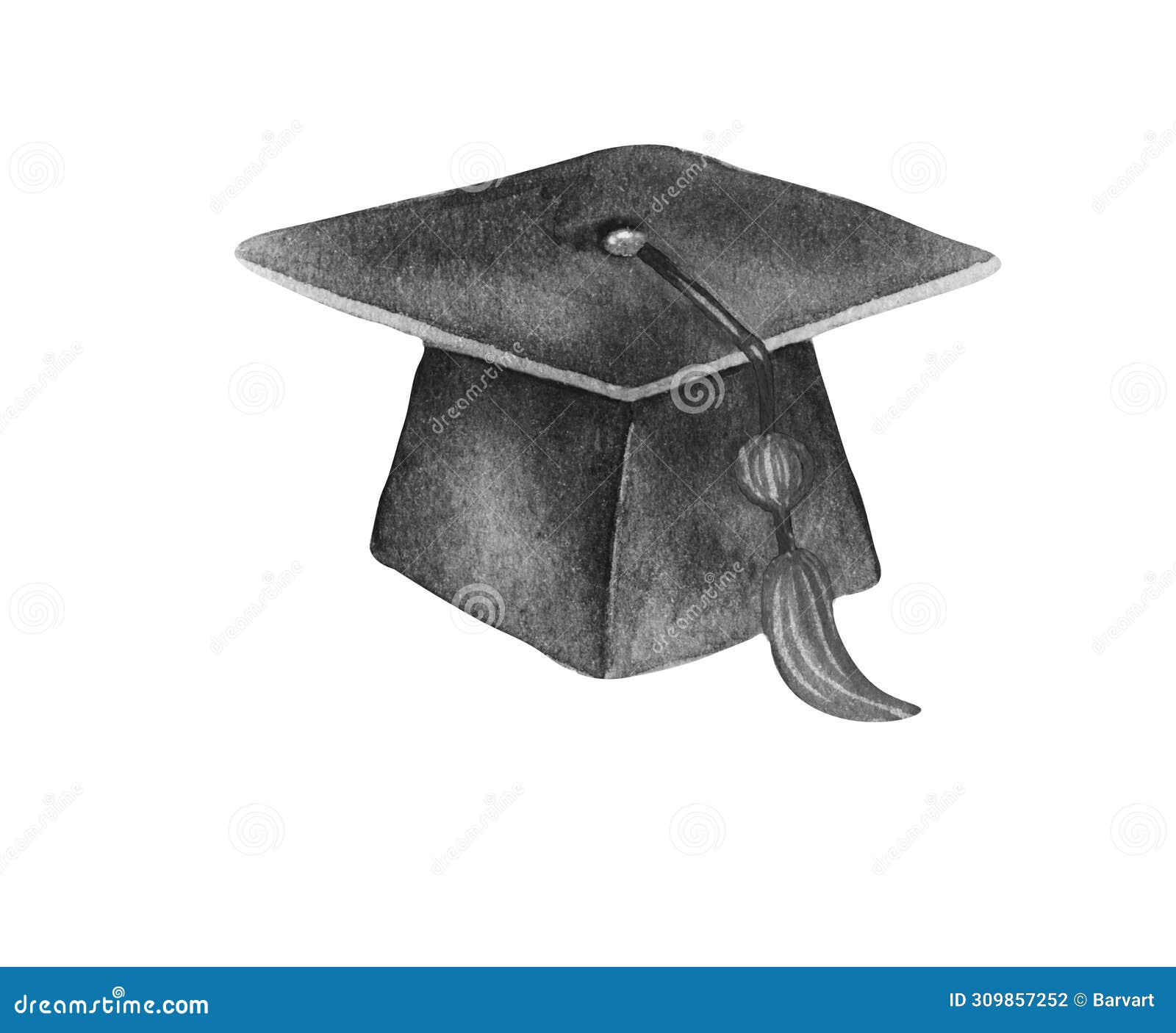 Watercolor Graduation Cap with Flower Wreath. Graduation Hat Stock ...