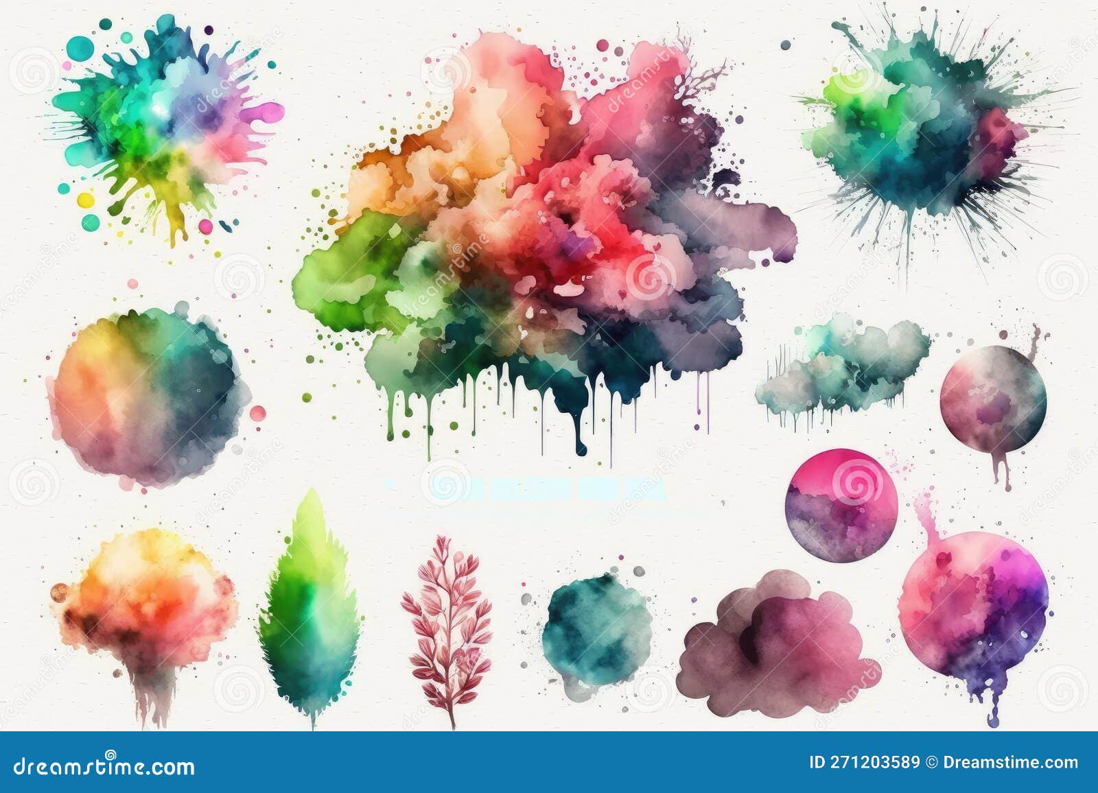 Watercolor Graphics. Popular Art. Artwork, Artist. Isolated on White ...