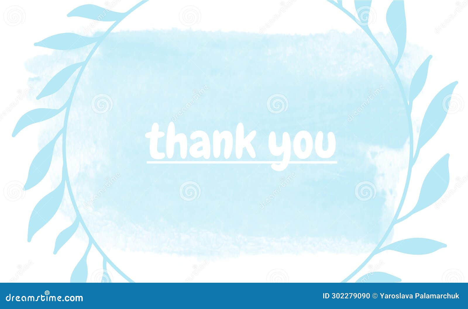 Watercolor Gratitude Card — Blue Design Stock Vector - Illustration of ...