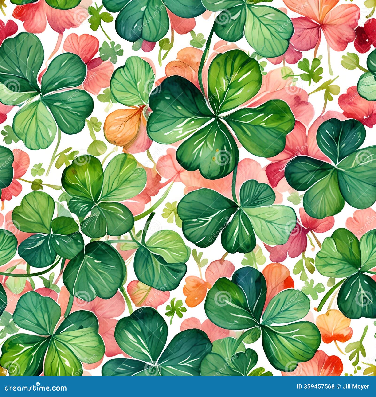 Clover Pattern on Black Background Stock Illustration - Illustration of ...