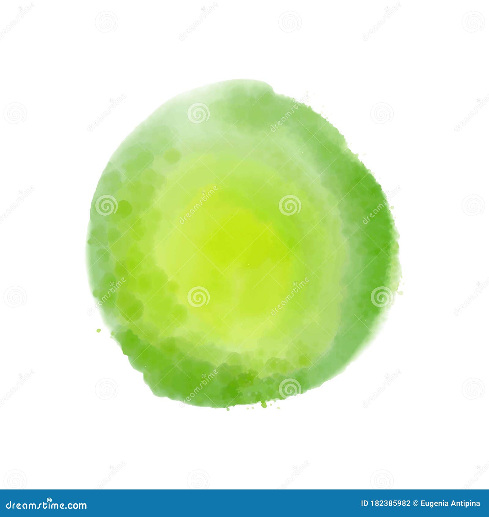 Watercolor Green Round Hand Drawn Element for Your Design Stock Vector ...