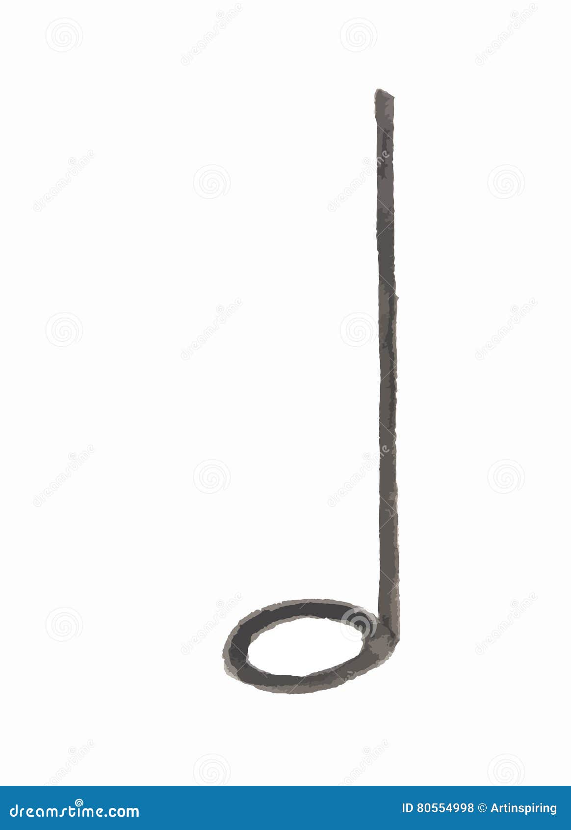 Watercolor half note. stock vector. Illustration of eighth - 80554998