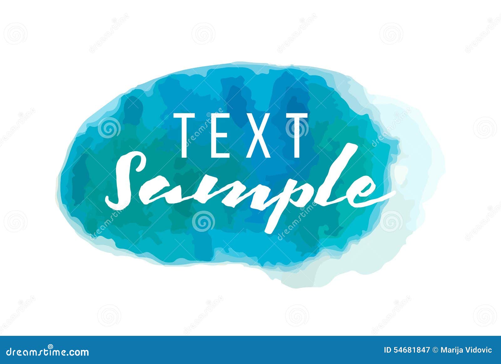 Watercolor Hand Drawn Blue Banner Stock Vector - Illustration of ...