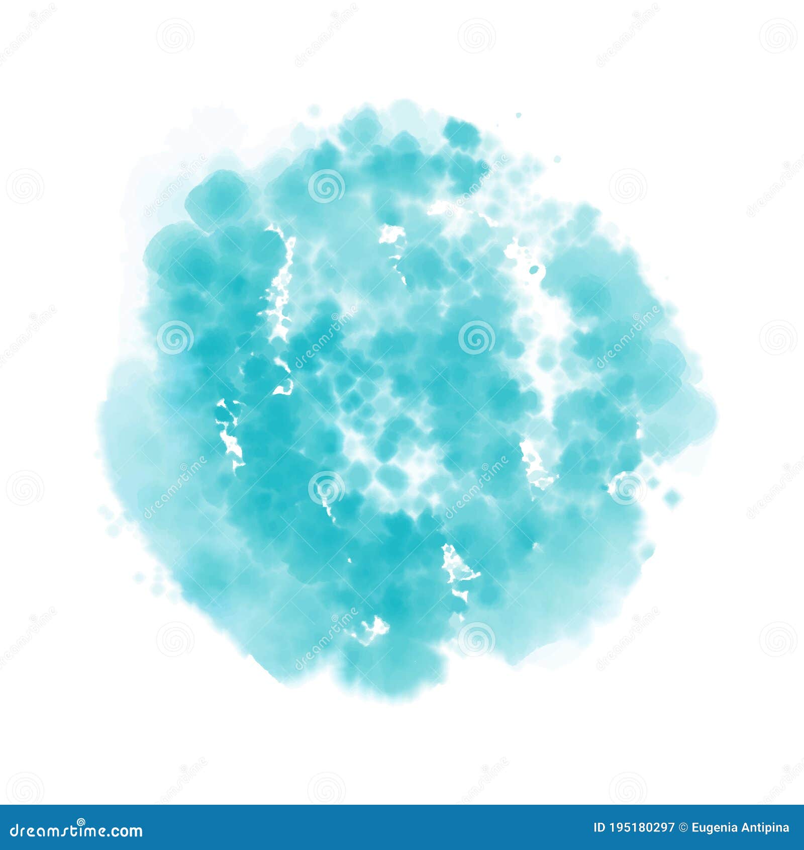 Watercolor Hand Drawn Blue Round Element. Water Drawing Stock Vector ...
