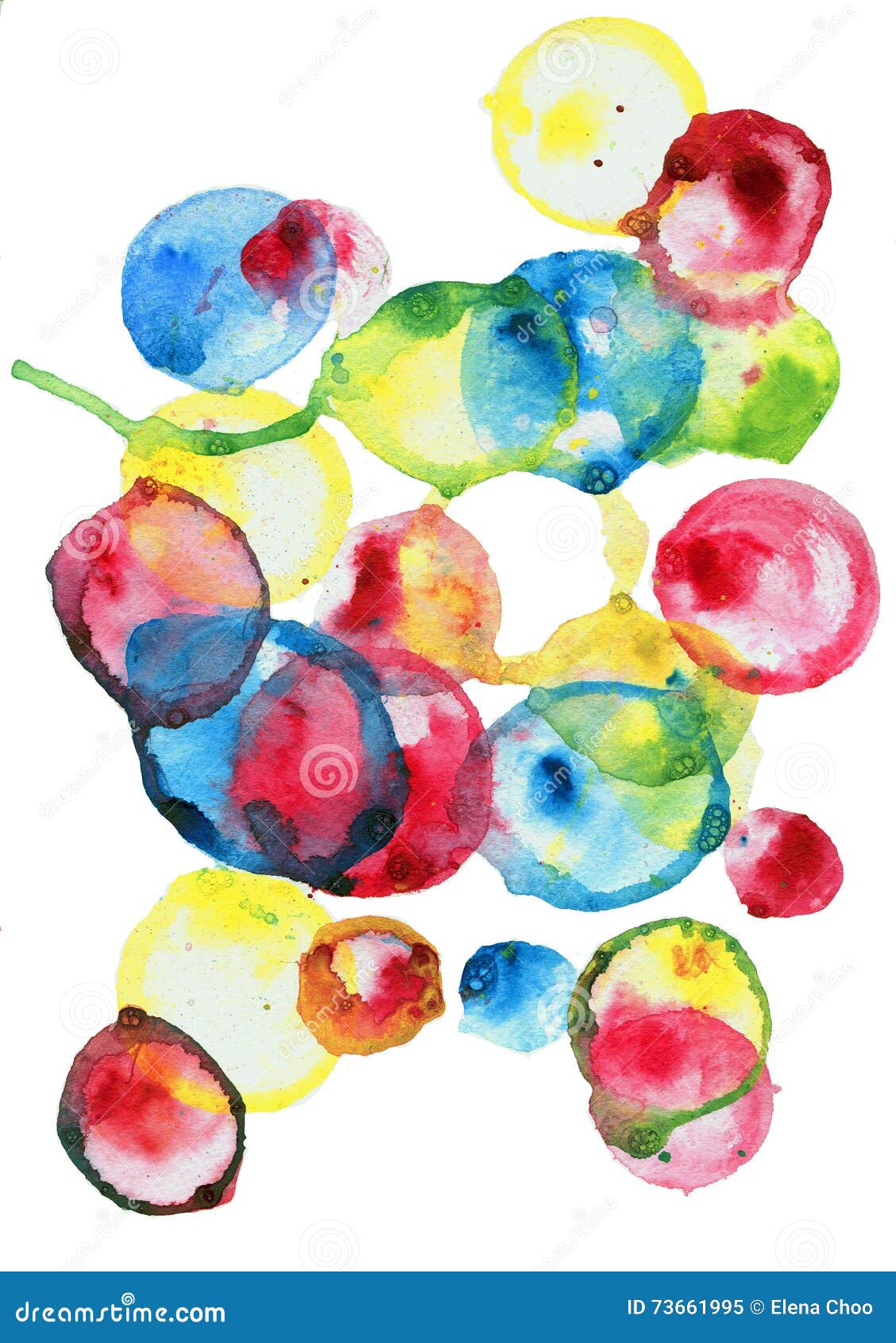 Watercolor Hand Drawn Bubbles Background Stock Illustration ...