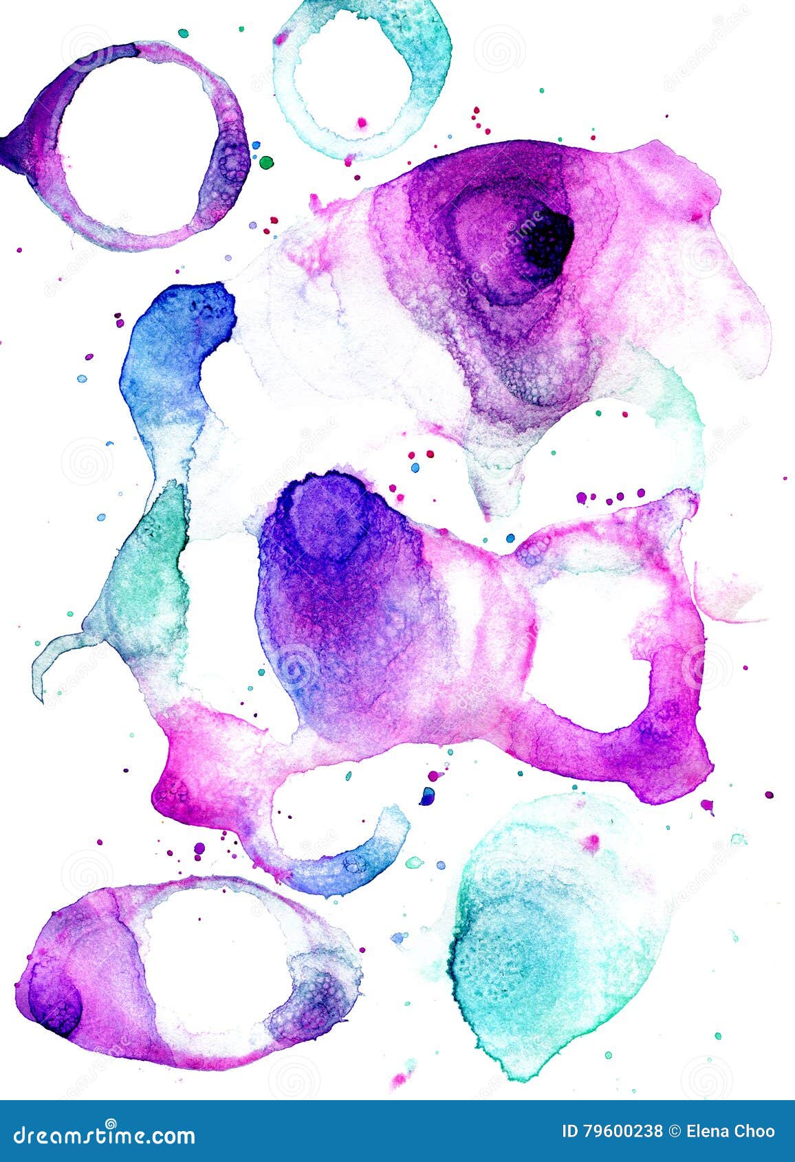 Watercolor Hand Drawn Bubbles Background Stock Illustration ...