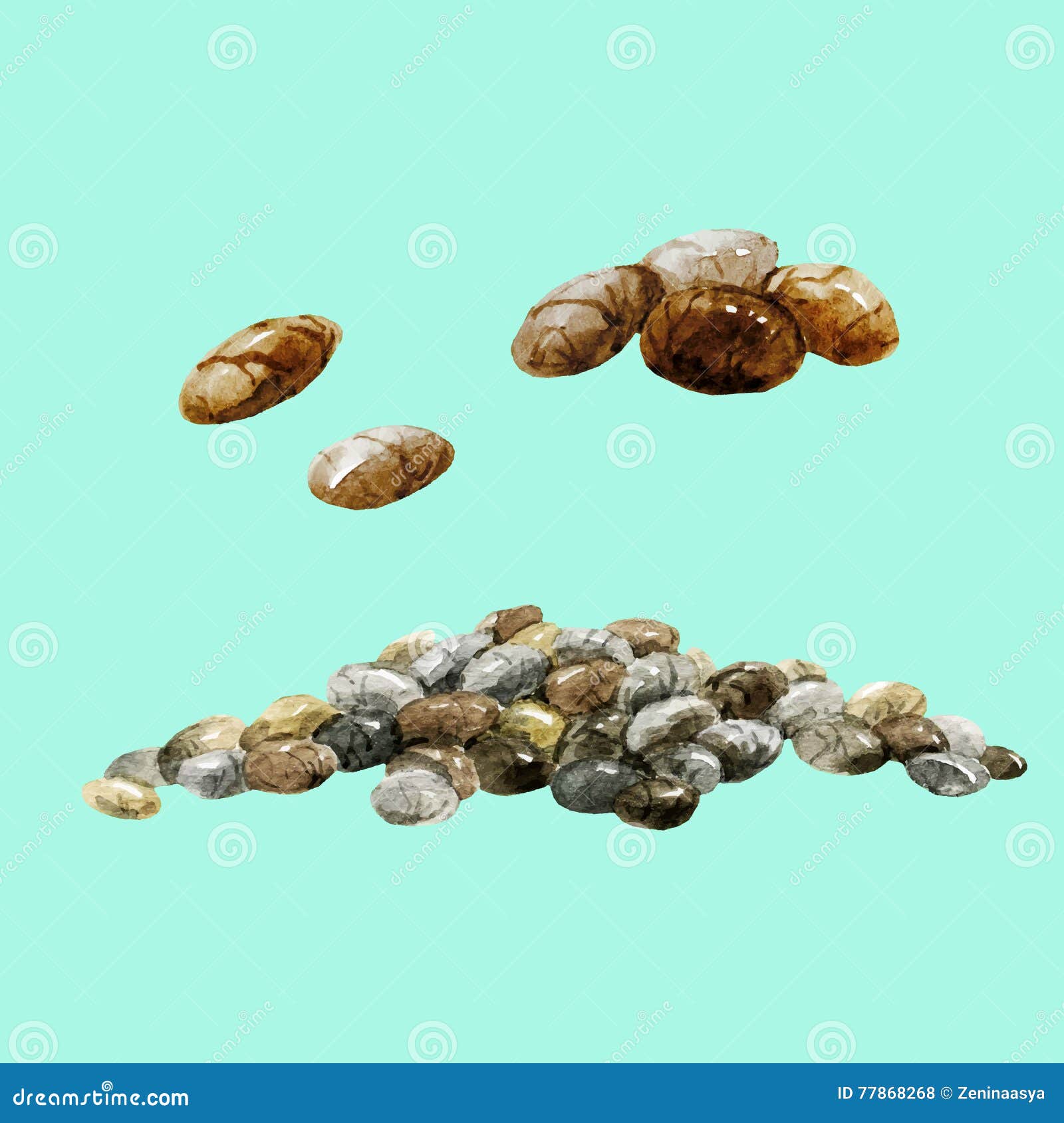 Watercolor Hand Drawn Chia Seeds Vector Illustration | CartoonDealer ...