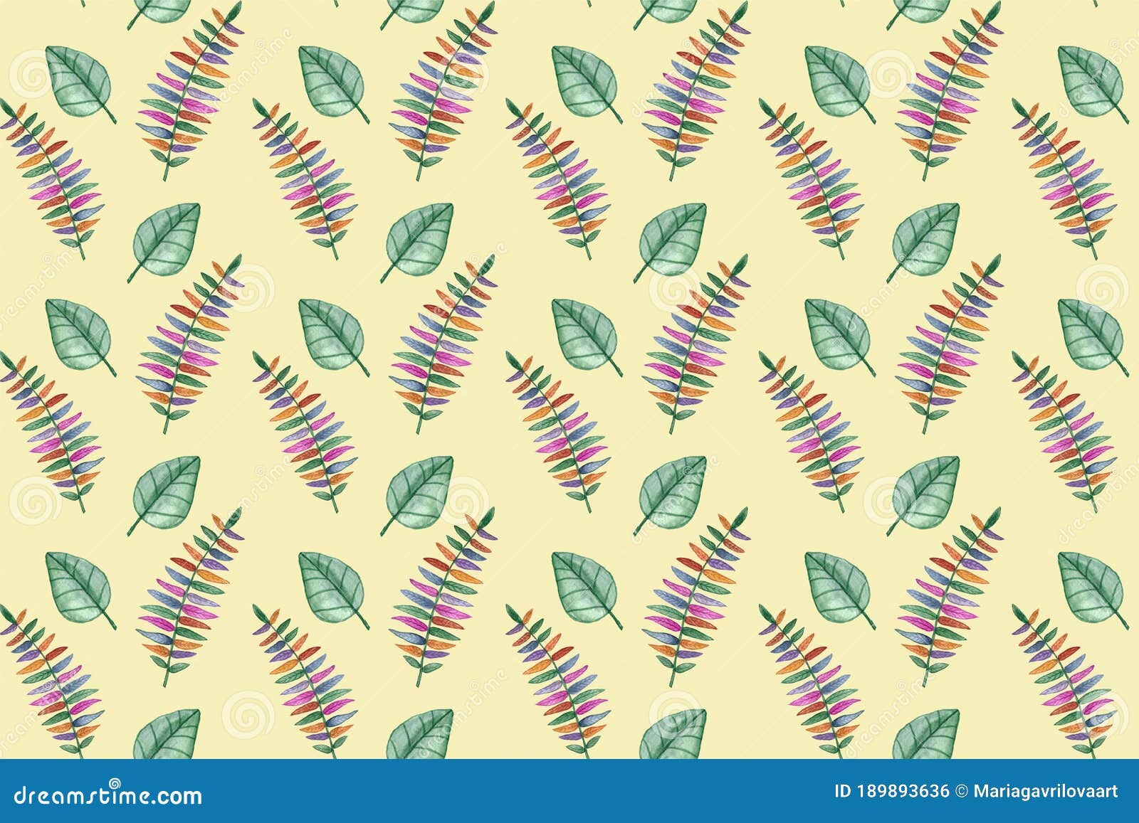 Watercolor Hand Drawn Flower Summer Yellow Pattern Stock Illustration ...