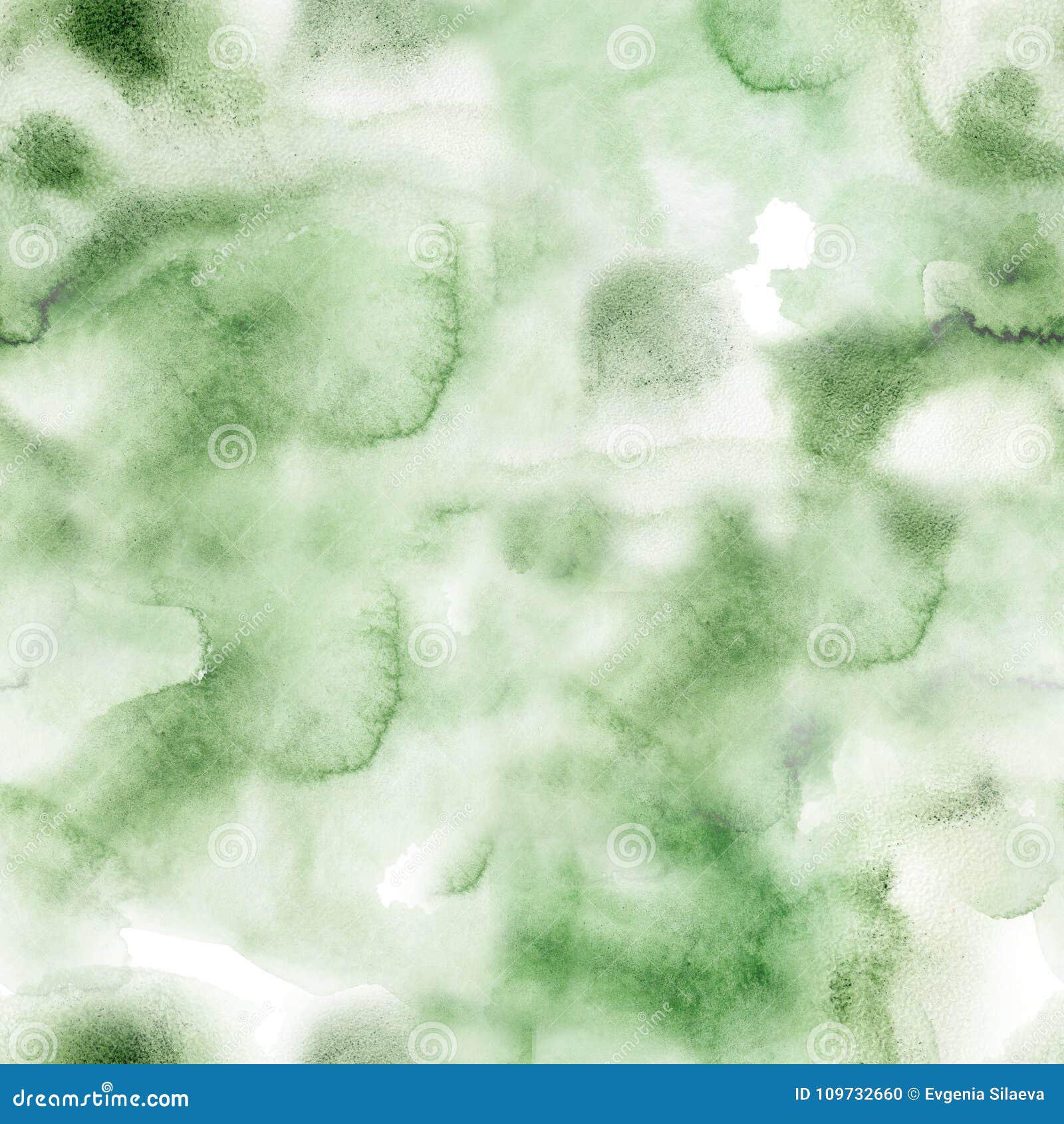 Watercolor Hand Painted Background. Green Texture Seamless Pattern ...