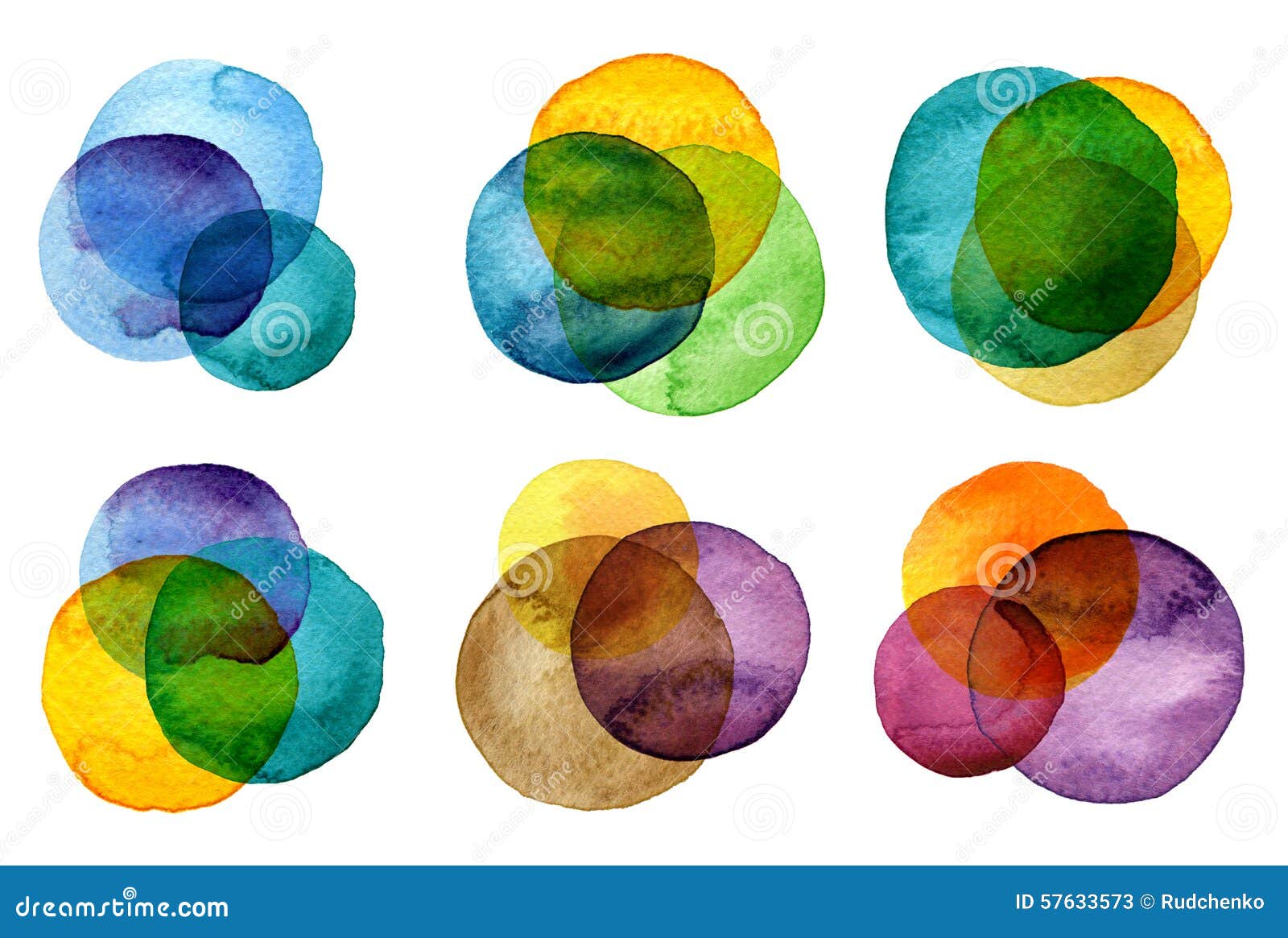 Watercolor Hand Painted Circles Collection Stock Illustration ...
