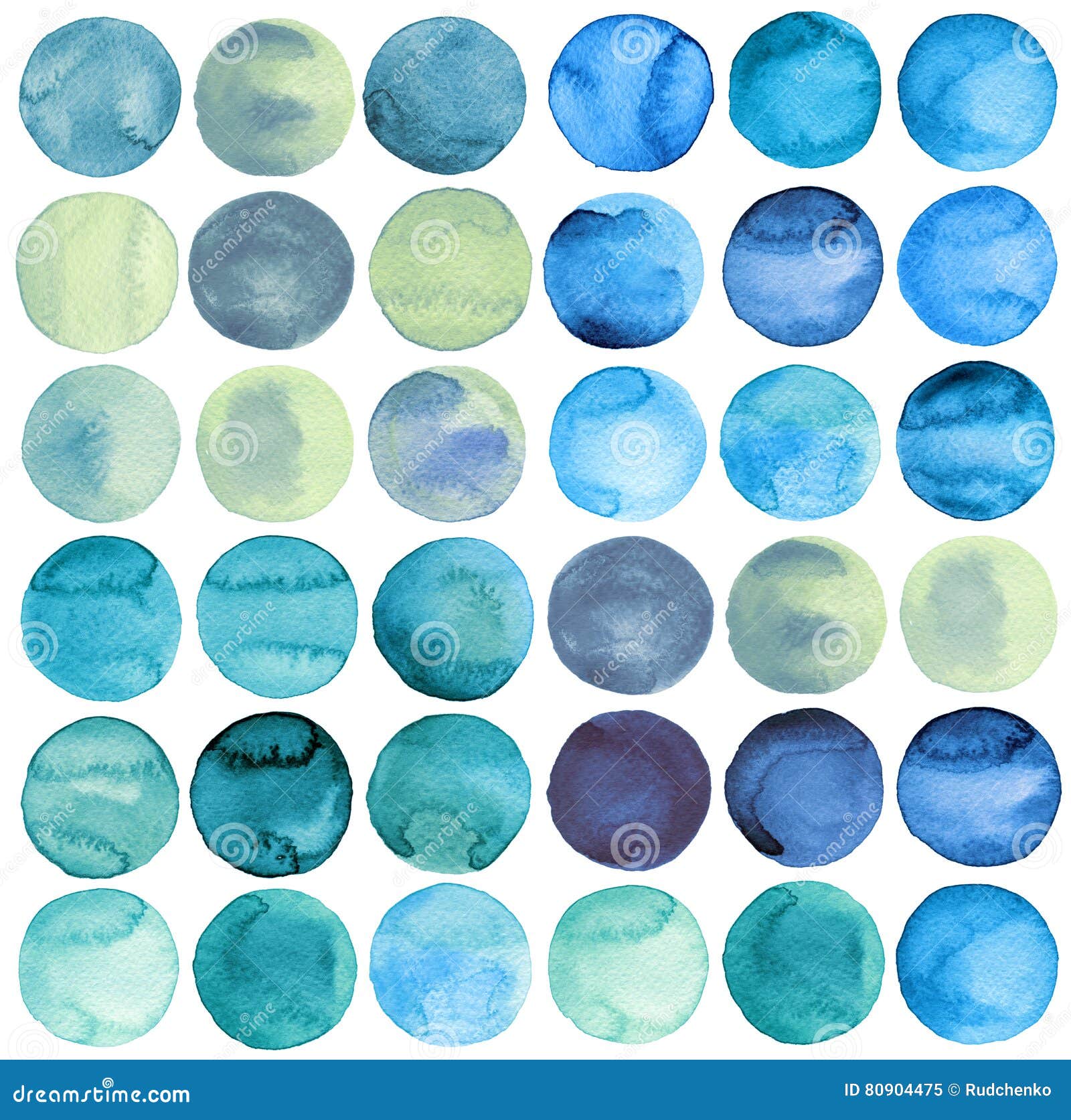 Watercolor Hand Painted Circles Collection Stock Illustration ...
