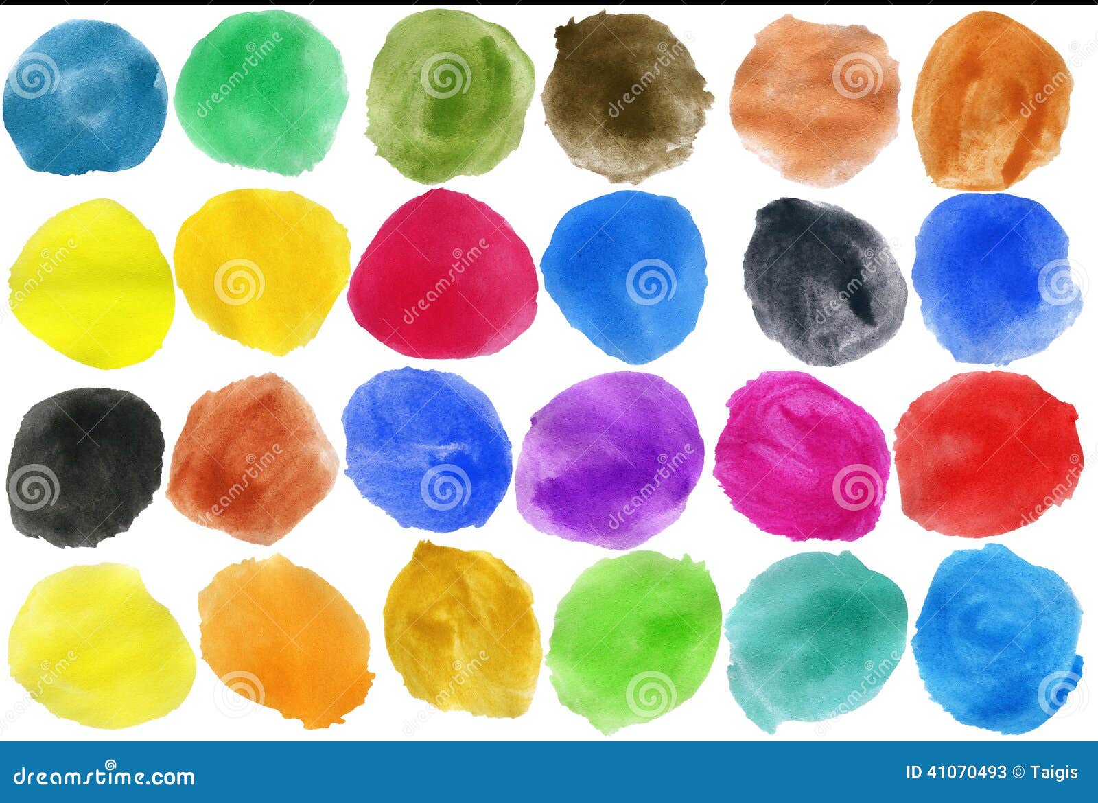 Watercolor Hand Painted Circles Stock Illustration - Illustration of ...