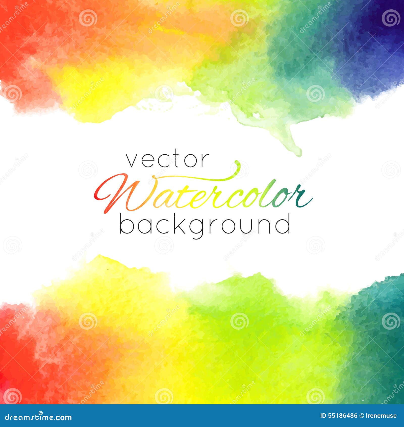 Watercolor Hand Painted Rainbow Background Stock Vector - Illustration ...