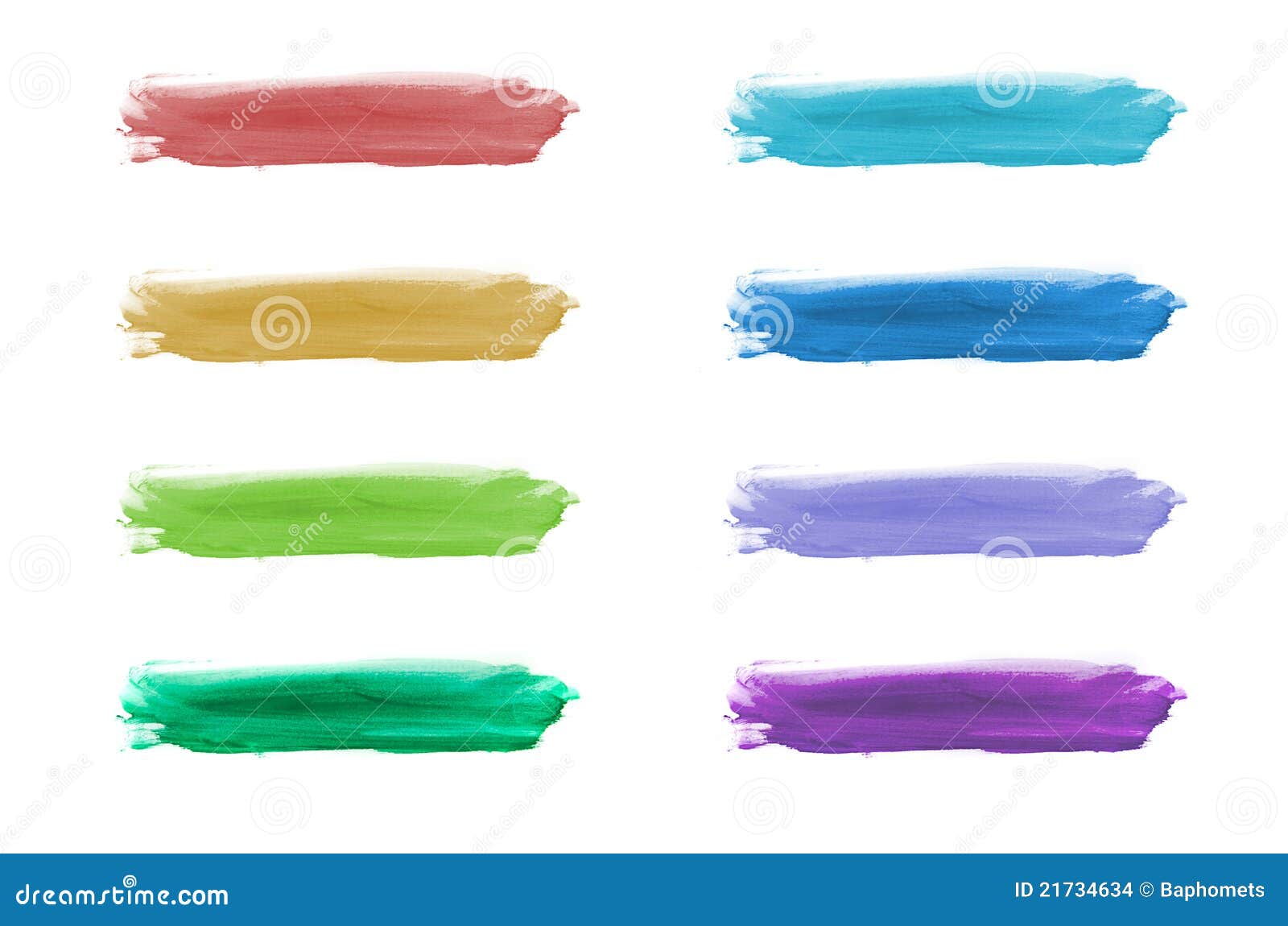 Watercolor Hand Painted Shape Design Elements Set. Stock Photo - Image ...