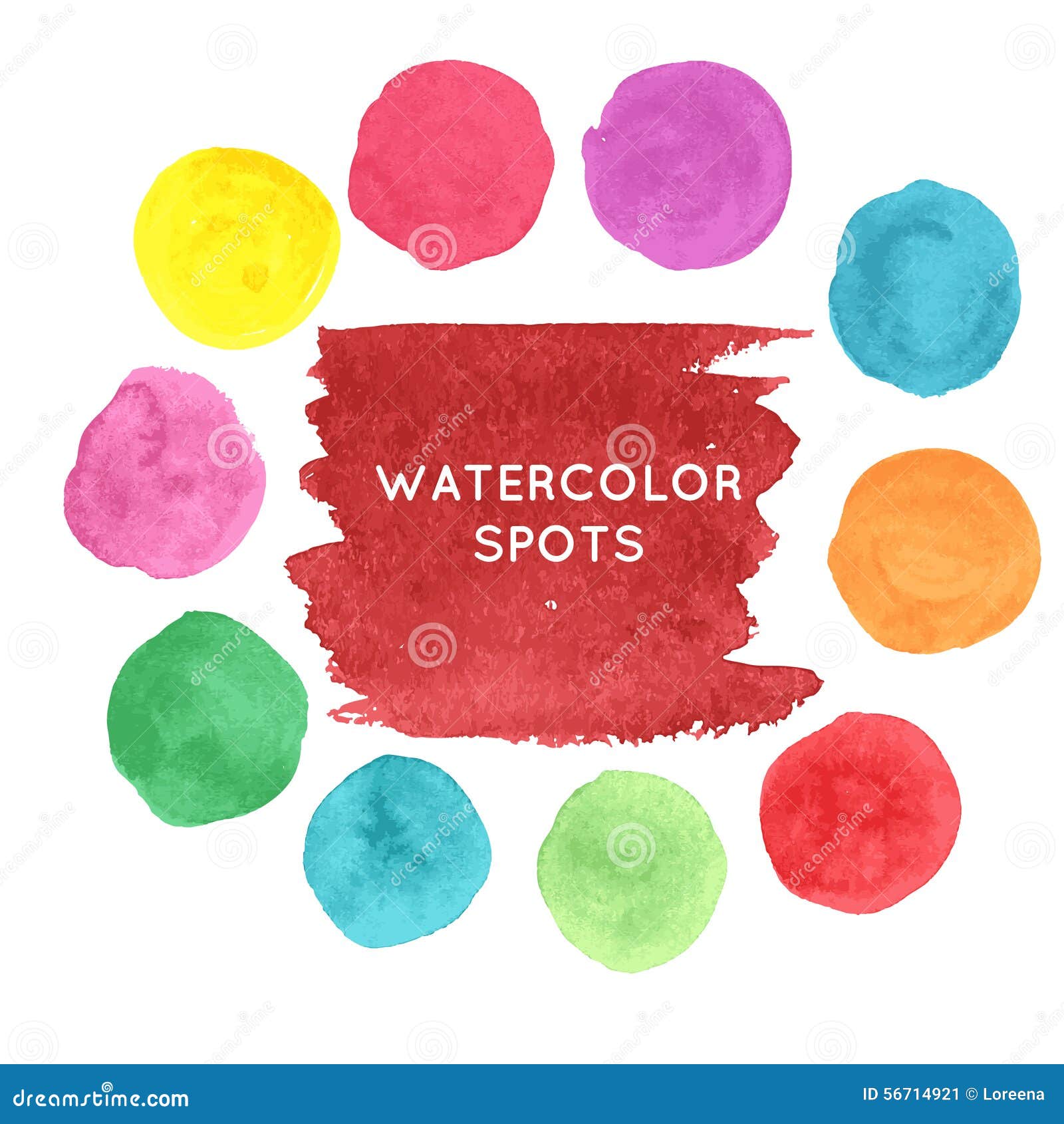 Watercolor Hand Painted Spots Set Stock Vector - Illustration of ...