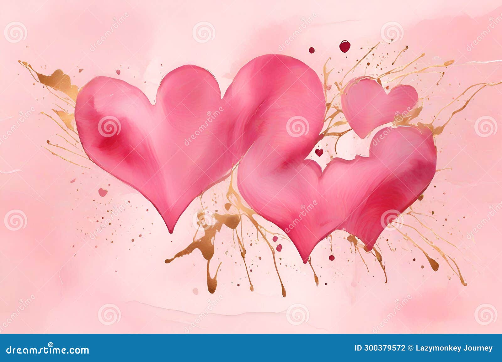 Watercolor Hand Painted Symbol of Love Stock Illustration ...