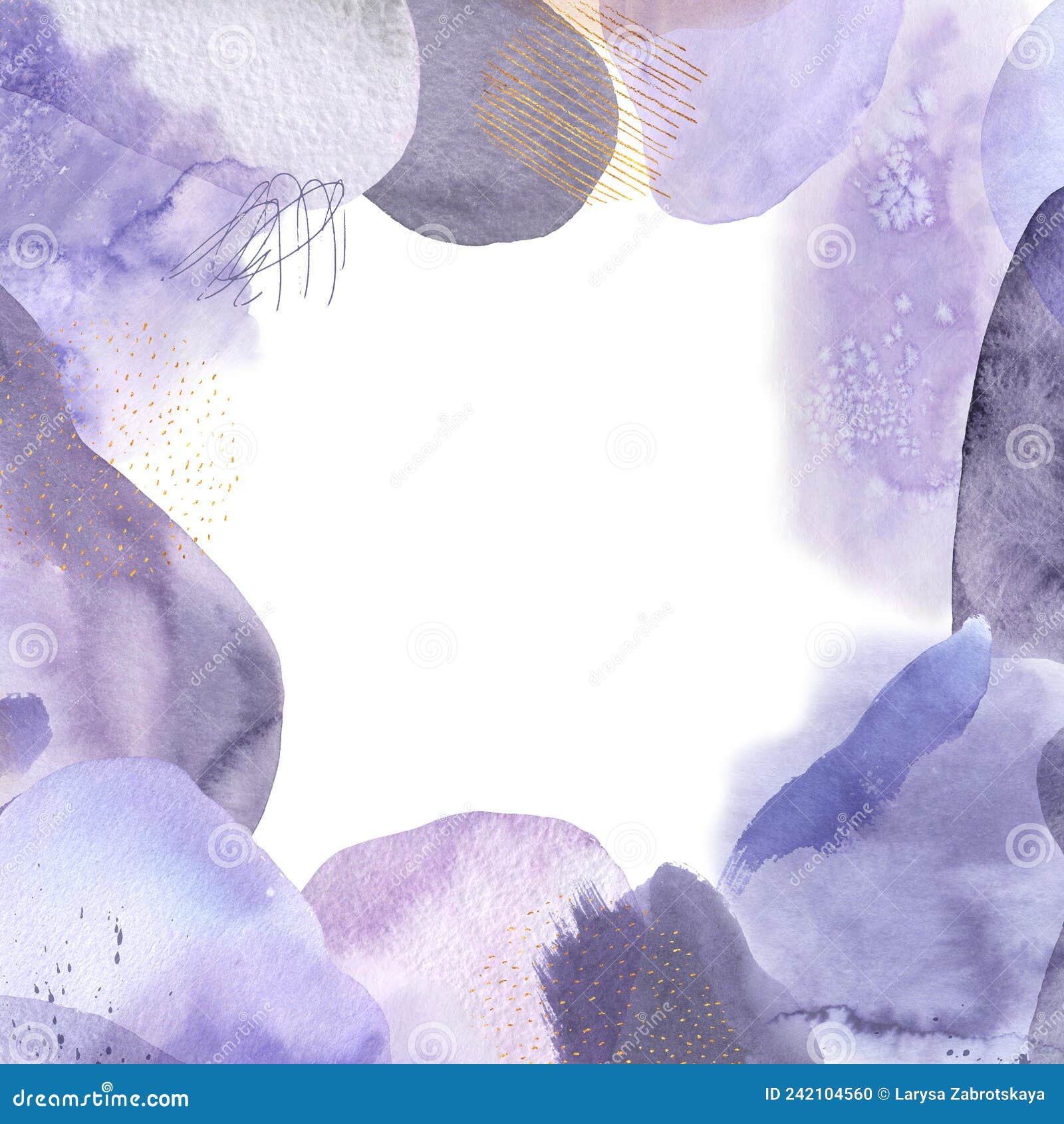 Watercolor Hand Painted Very Peri Design Stock Illustration ...