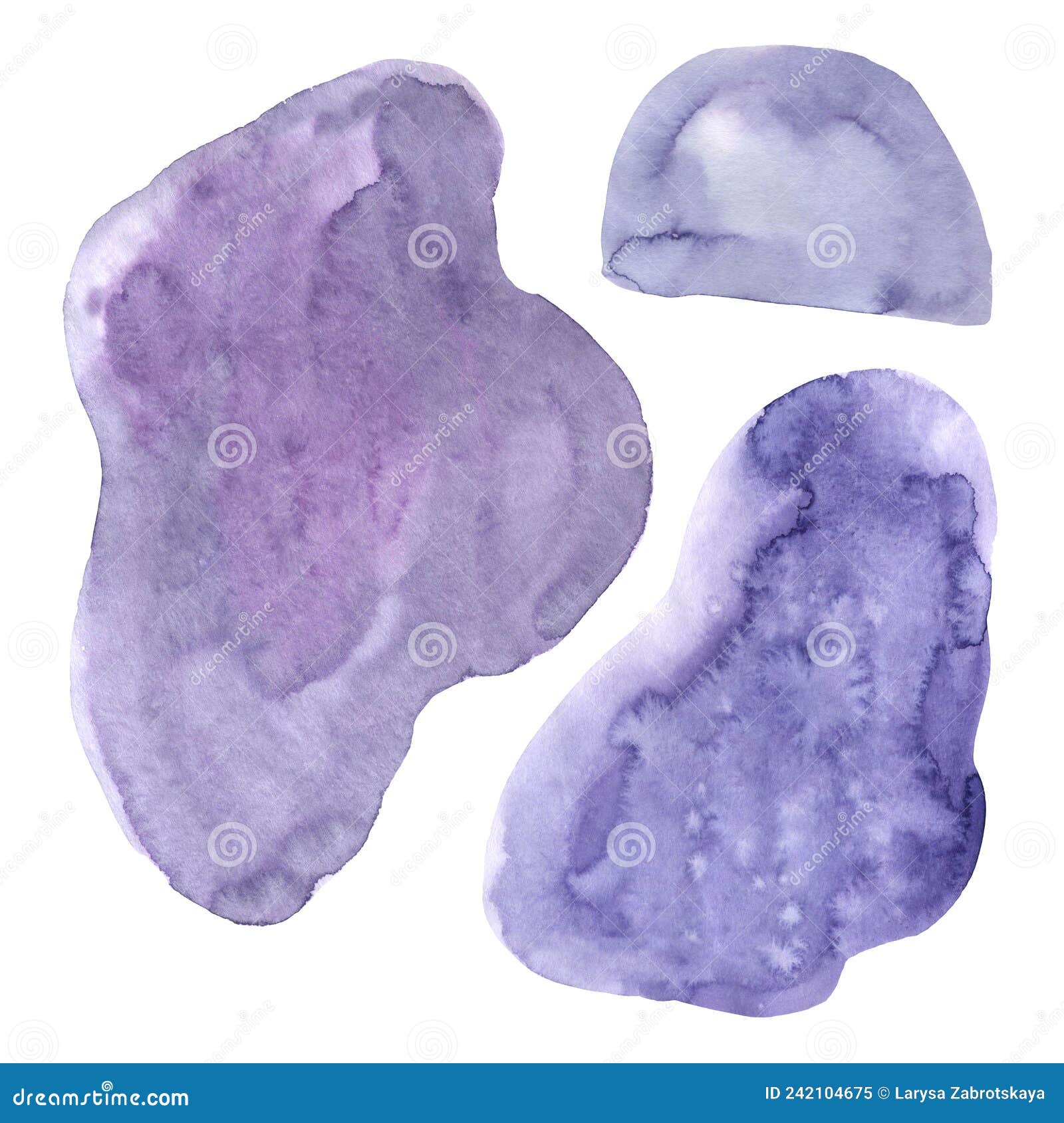 Watercolor Hand Painted Very Peri Design Stock Illustration ...