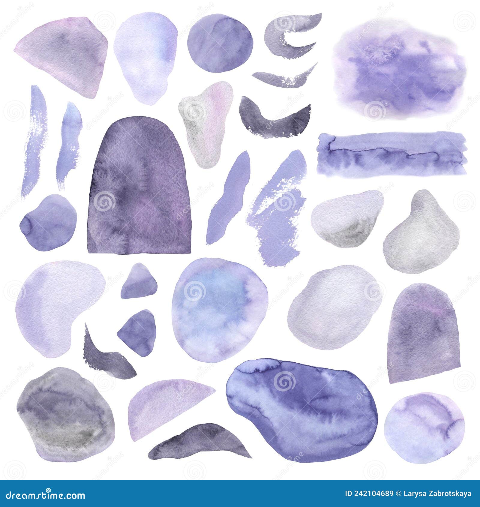 Watercolor Hand Painted Very Peri Design Stock Illustration ...