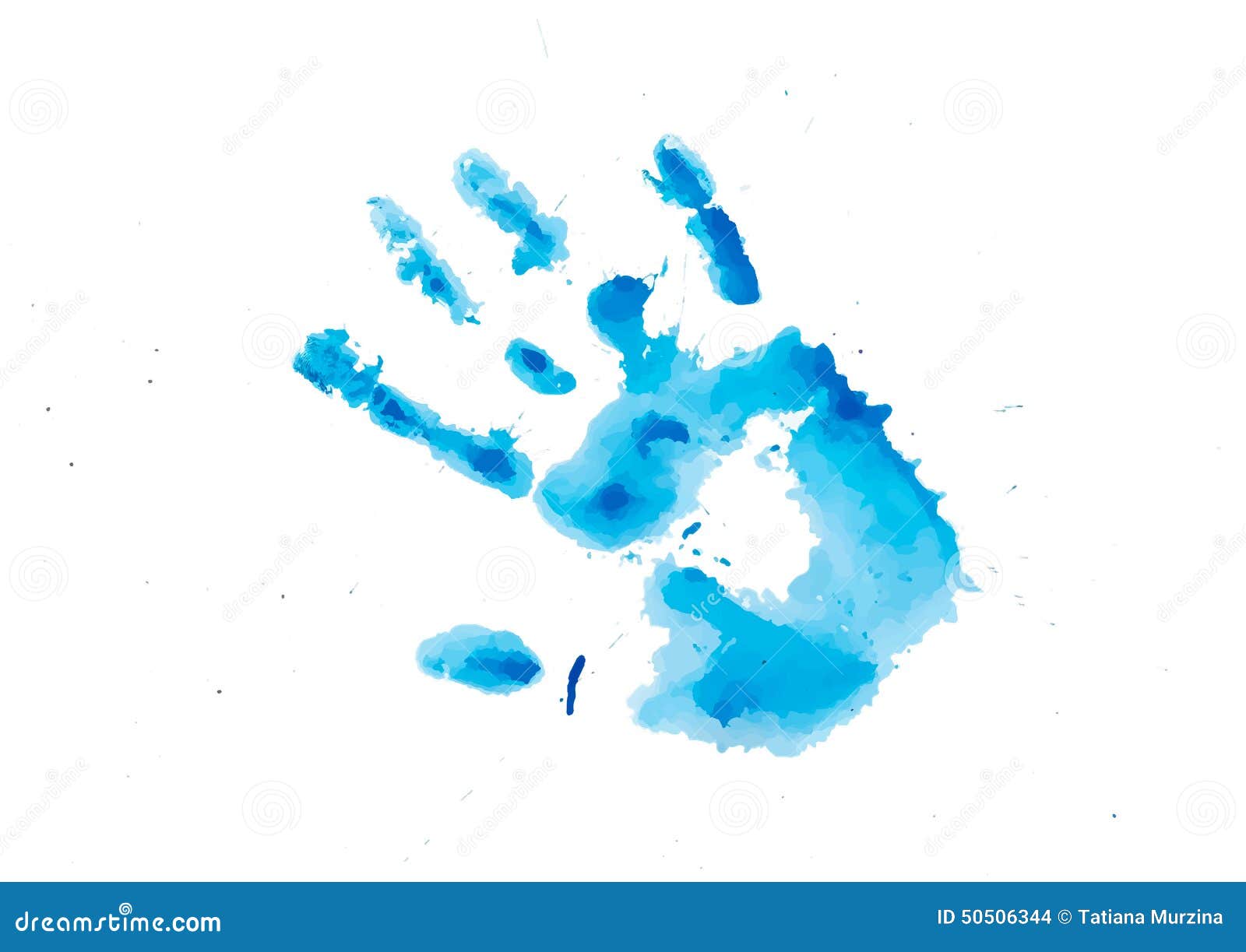 Watercolor hand print stock vector. Illustration of hand - 50506344