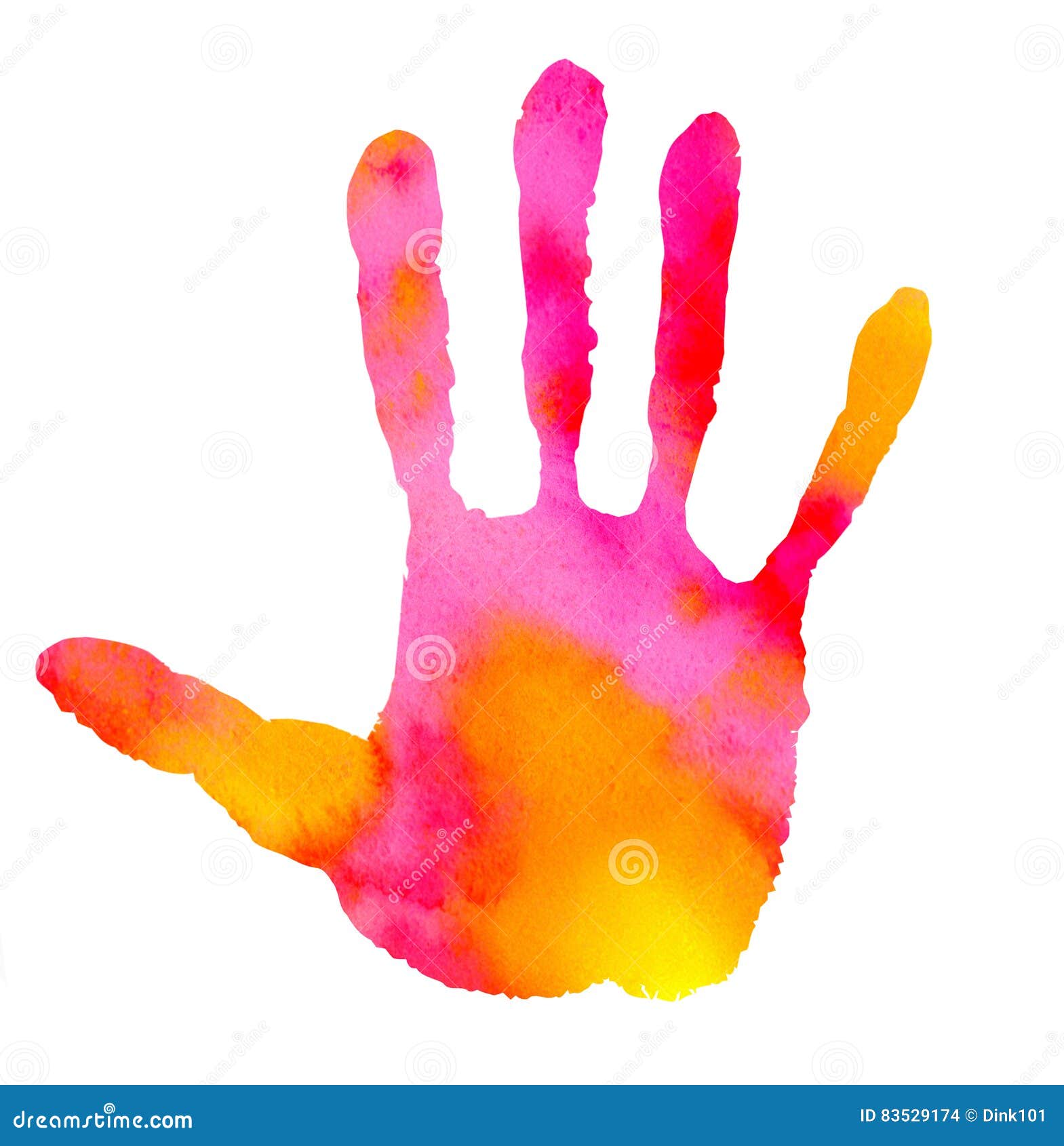 Watercolor handprint stock illustration. Illustration of handprint ...