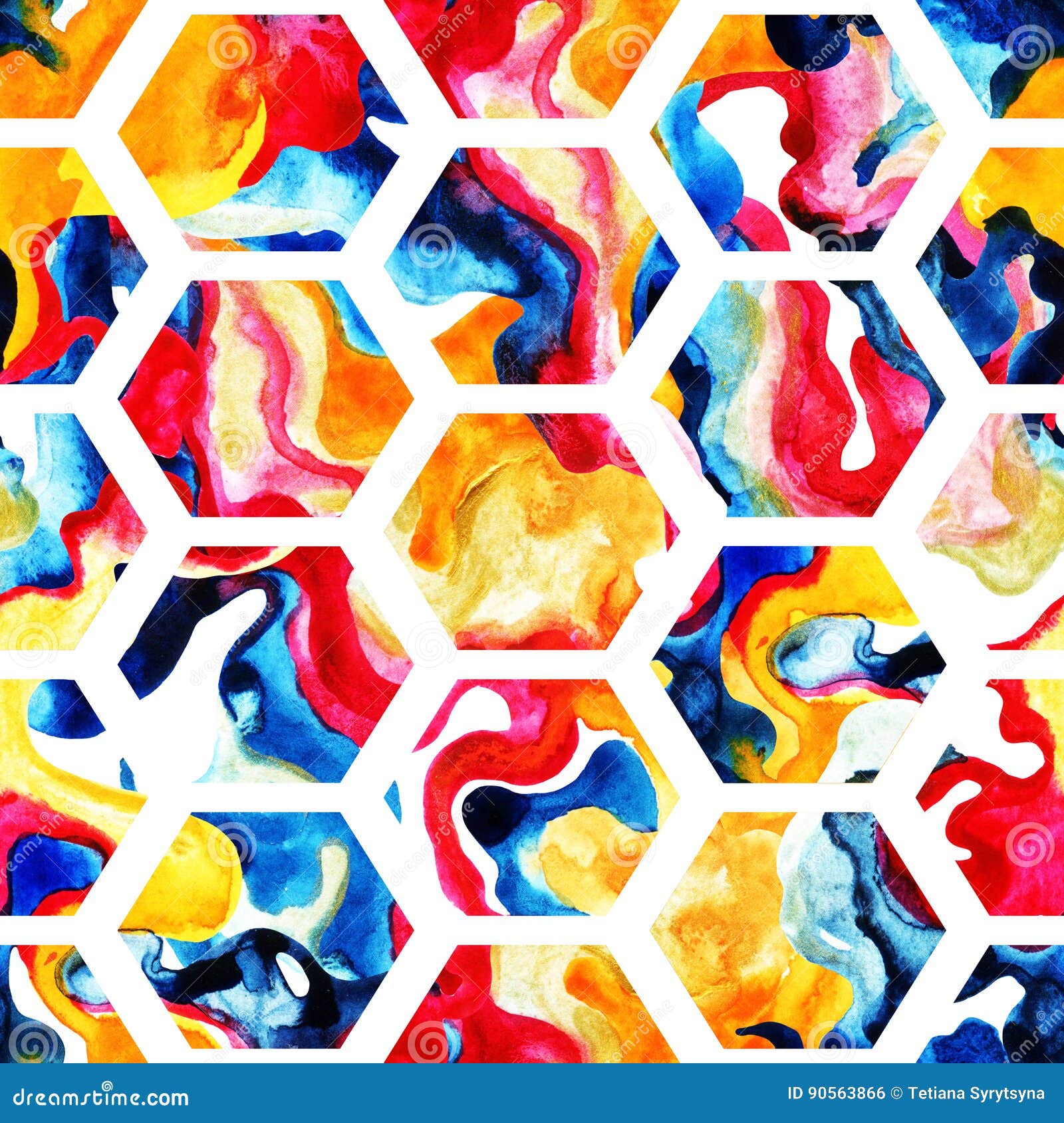 Hexagon Seamless Vector Texture Hexagonal Grid Repeat Pattern