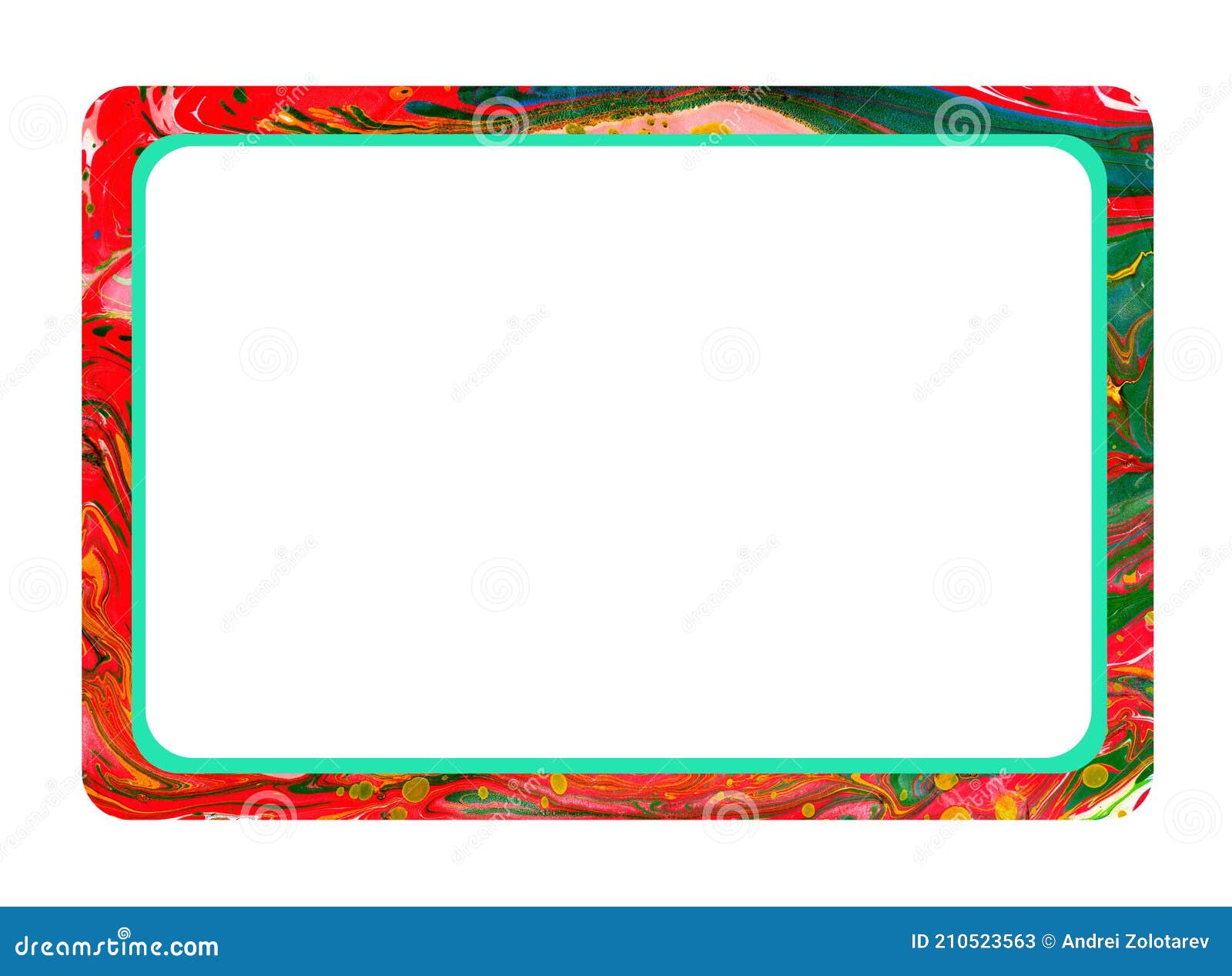 Watercolor Horizontal Rectangular Frame with Rounded Edges. Stock Vector - Illustration of ...