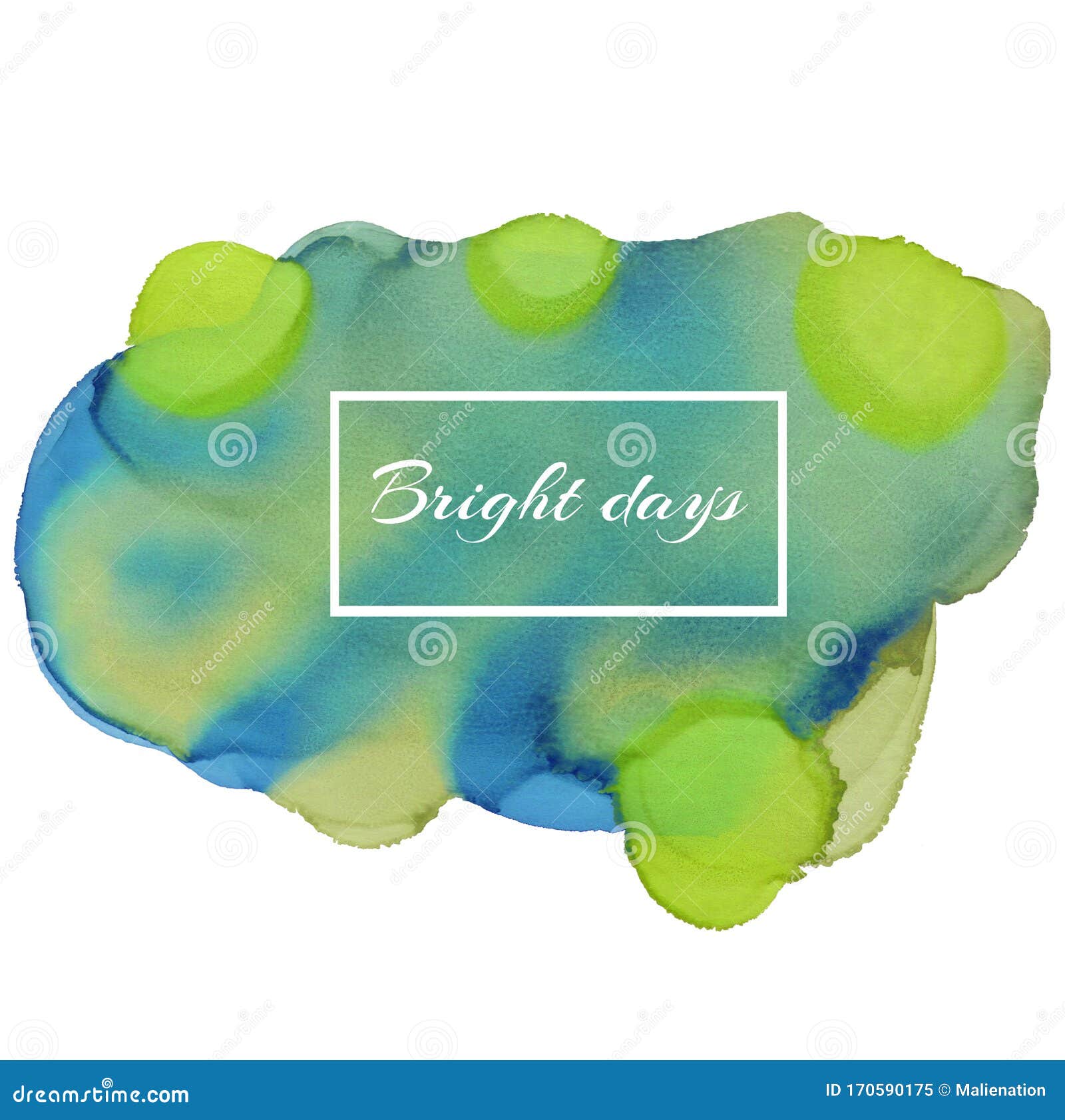 Watercolor Icon with Bright Days Typography Stock Vector - Illustration ...