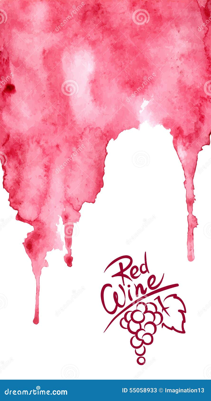 Watercolor Illustration, Background - Wine Stock Vector - Illustration ...