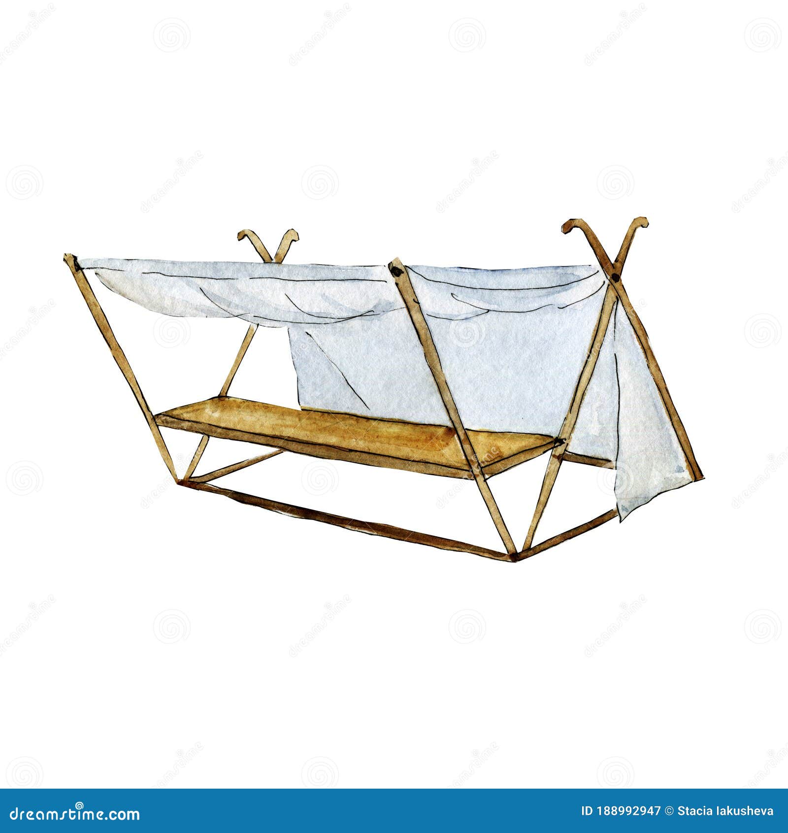 Hand Drawn Bench with a Canopy Stock Image - Image of furniture ...
