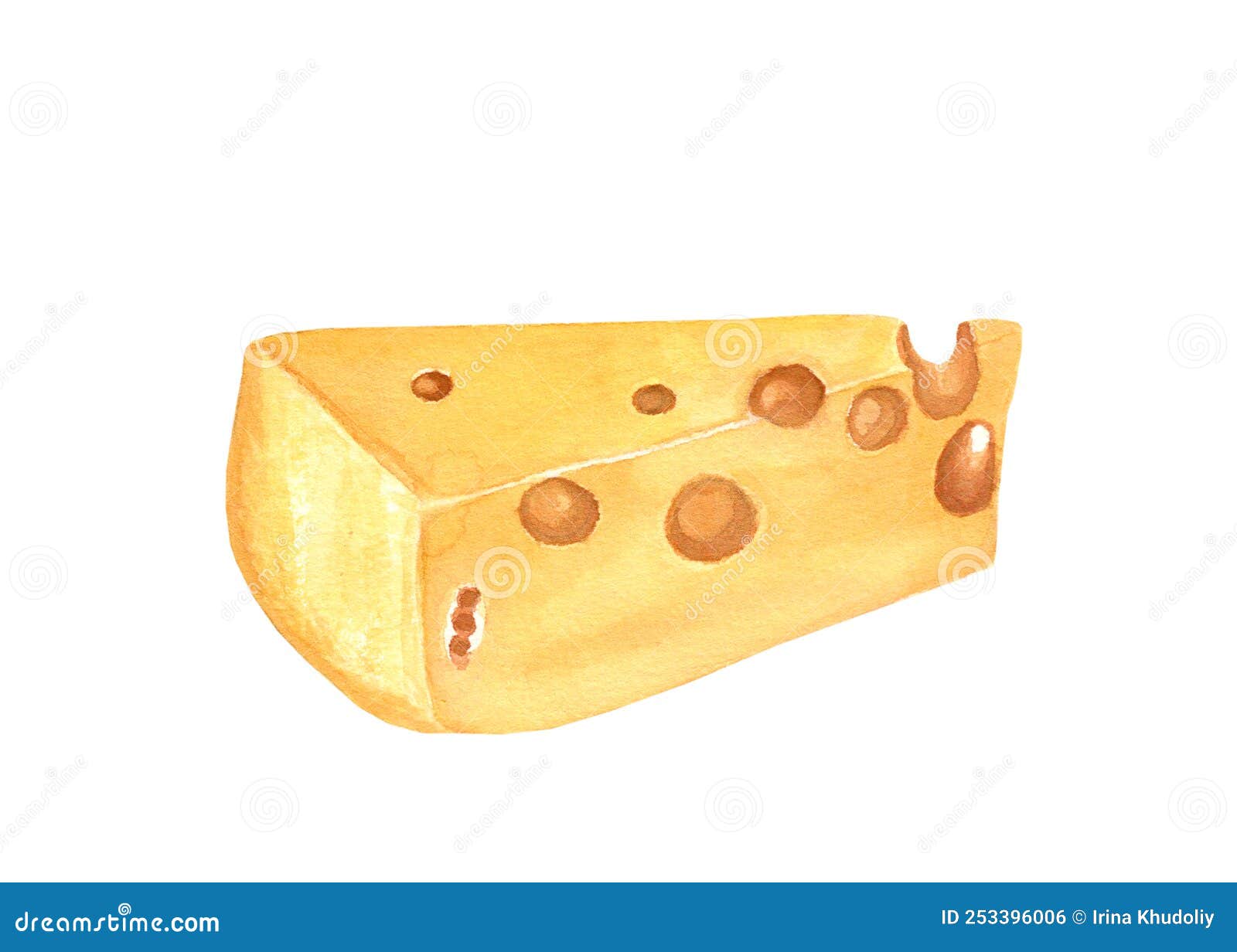 Watercolor Illustration of Cheese Stock Photo - Image of food, white ...