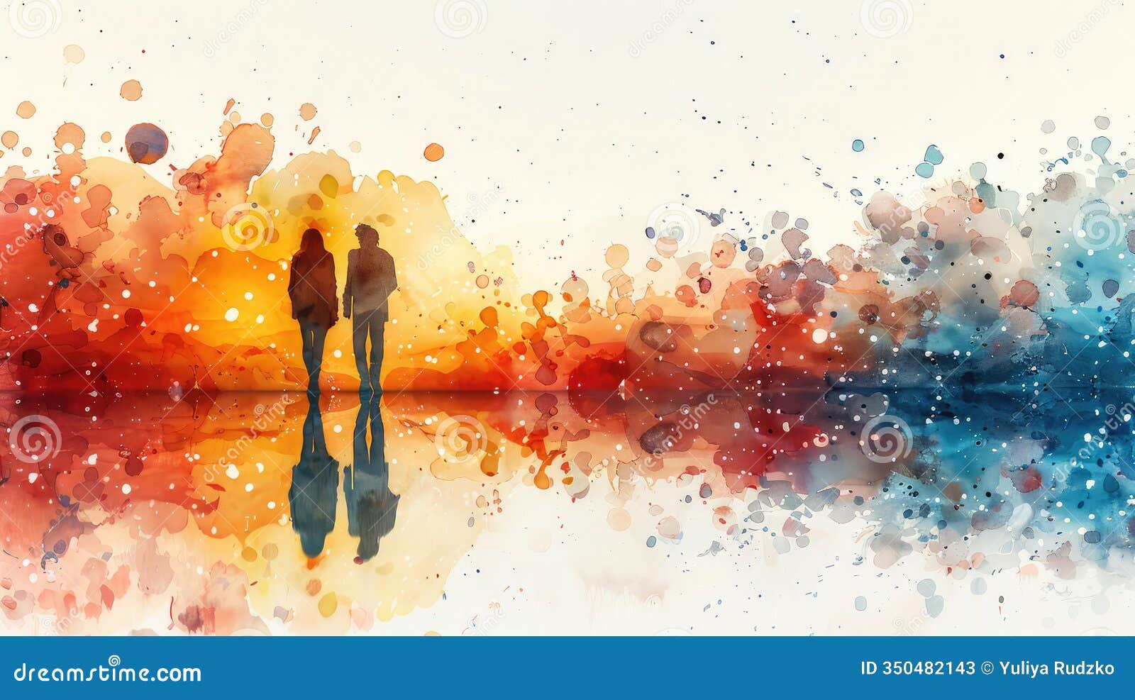 Watercolor Illustration of a Creative Team Engaged in Conversation ...