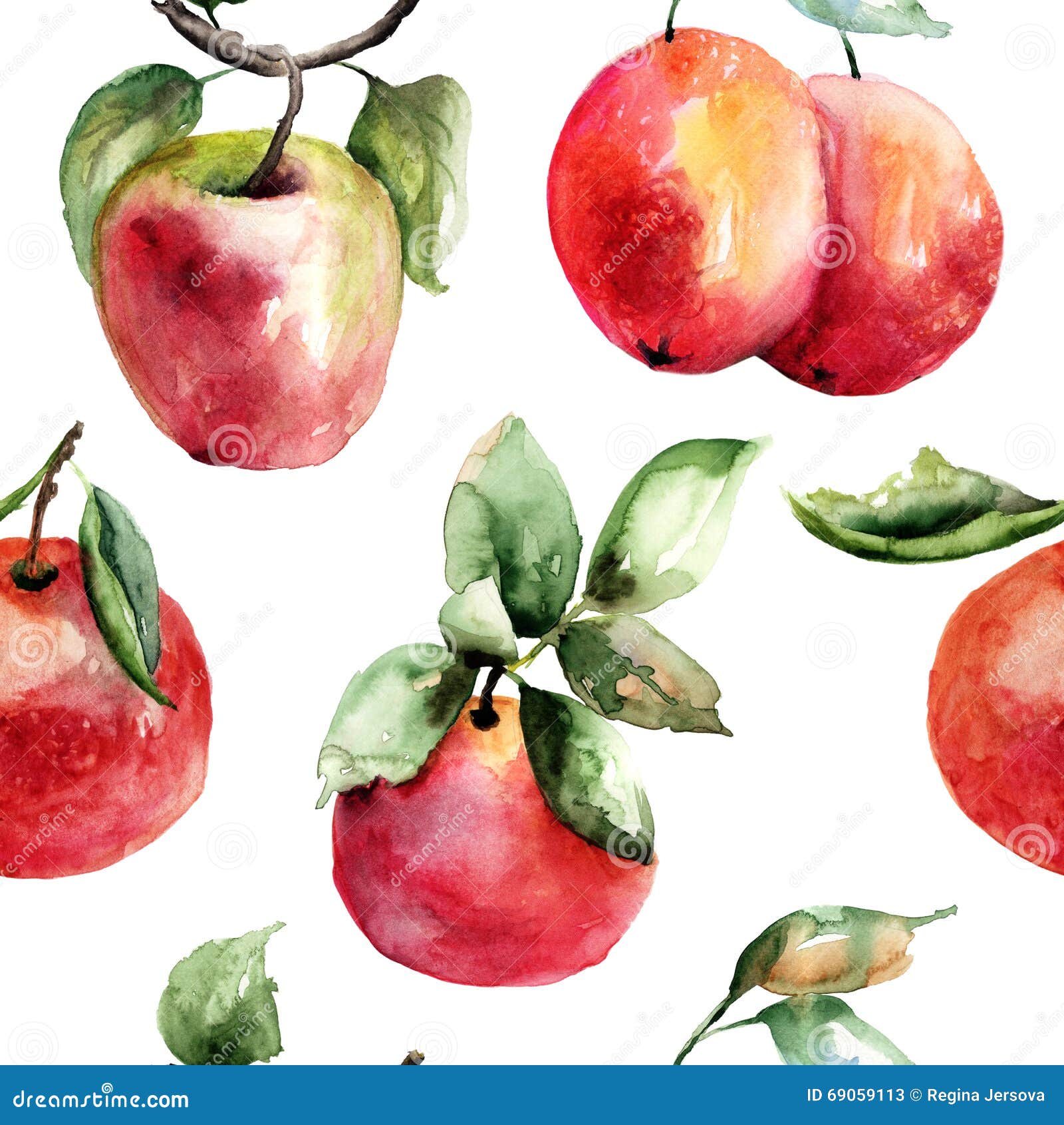Watercolor Illustration of Fruits Stock Illustration - Illustration of ...