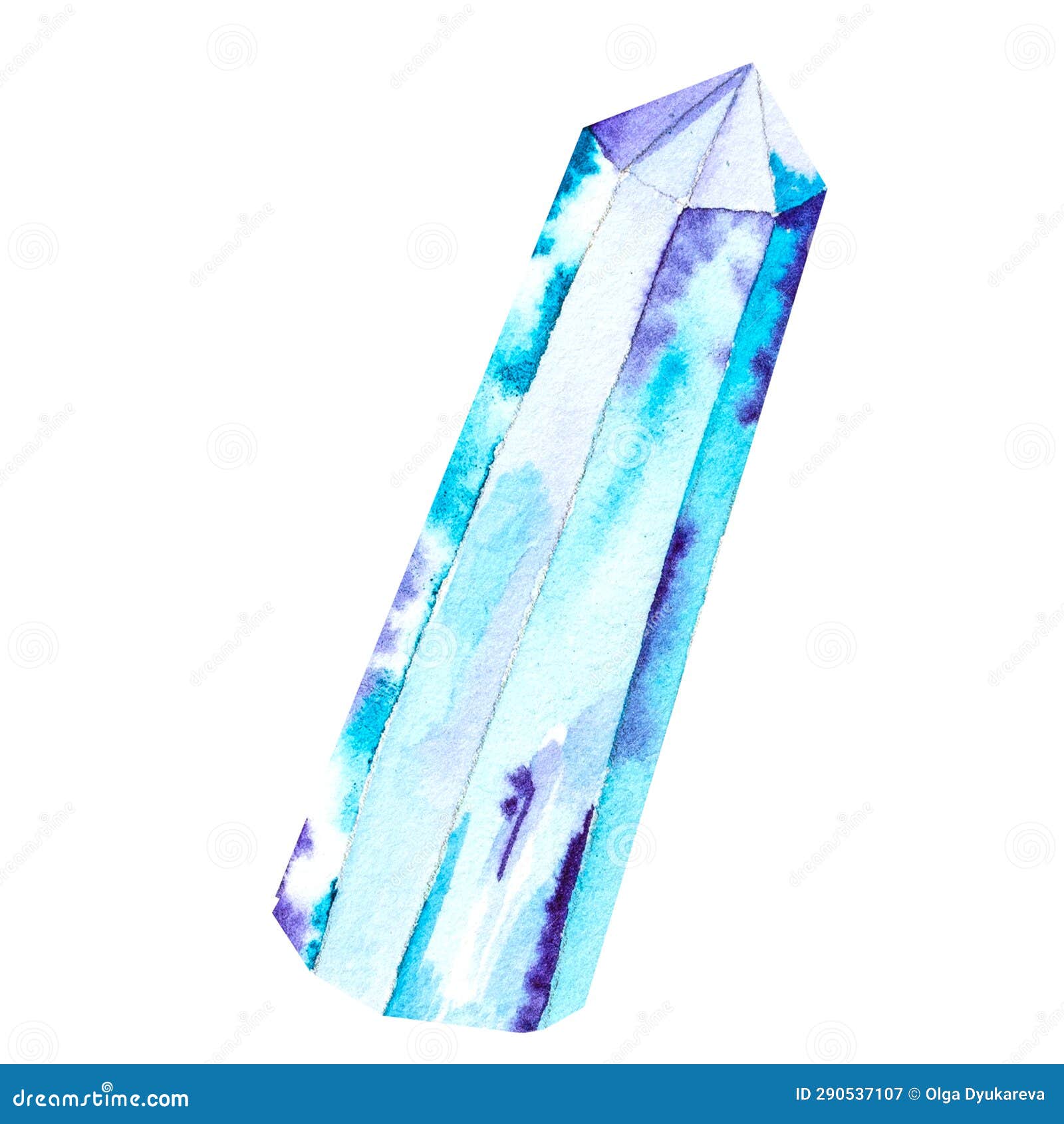 Watercolor Illustration of Magic Crystals, Hand Drawing, Esoterics ...