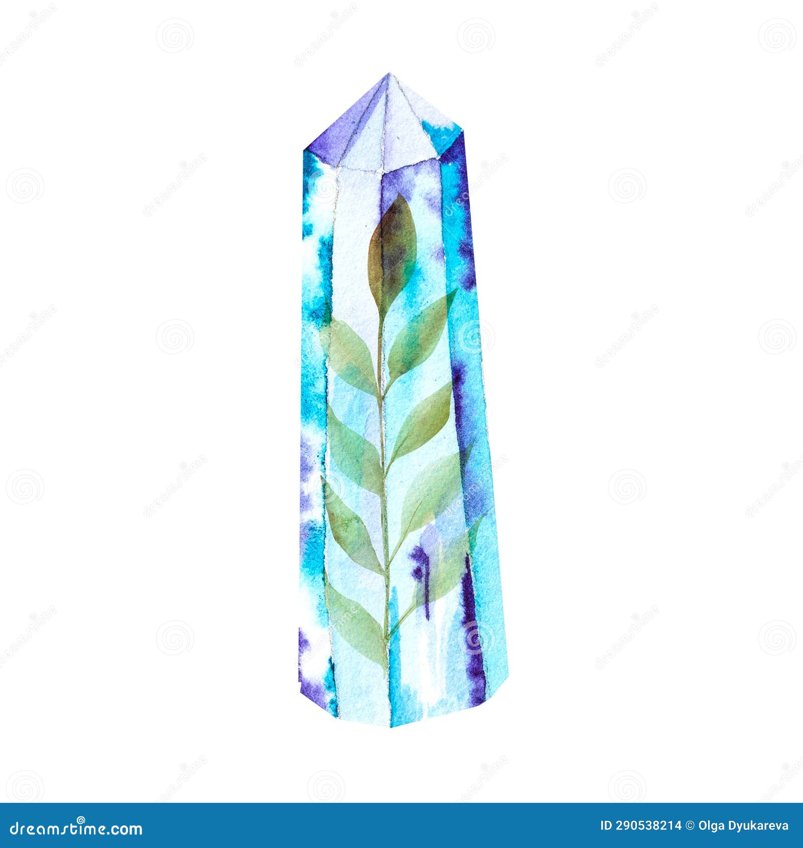 Watercolor Illustration of Magic Crystals, Hand Drawing, Esoterics ...