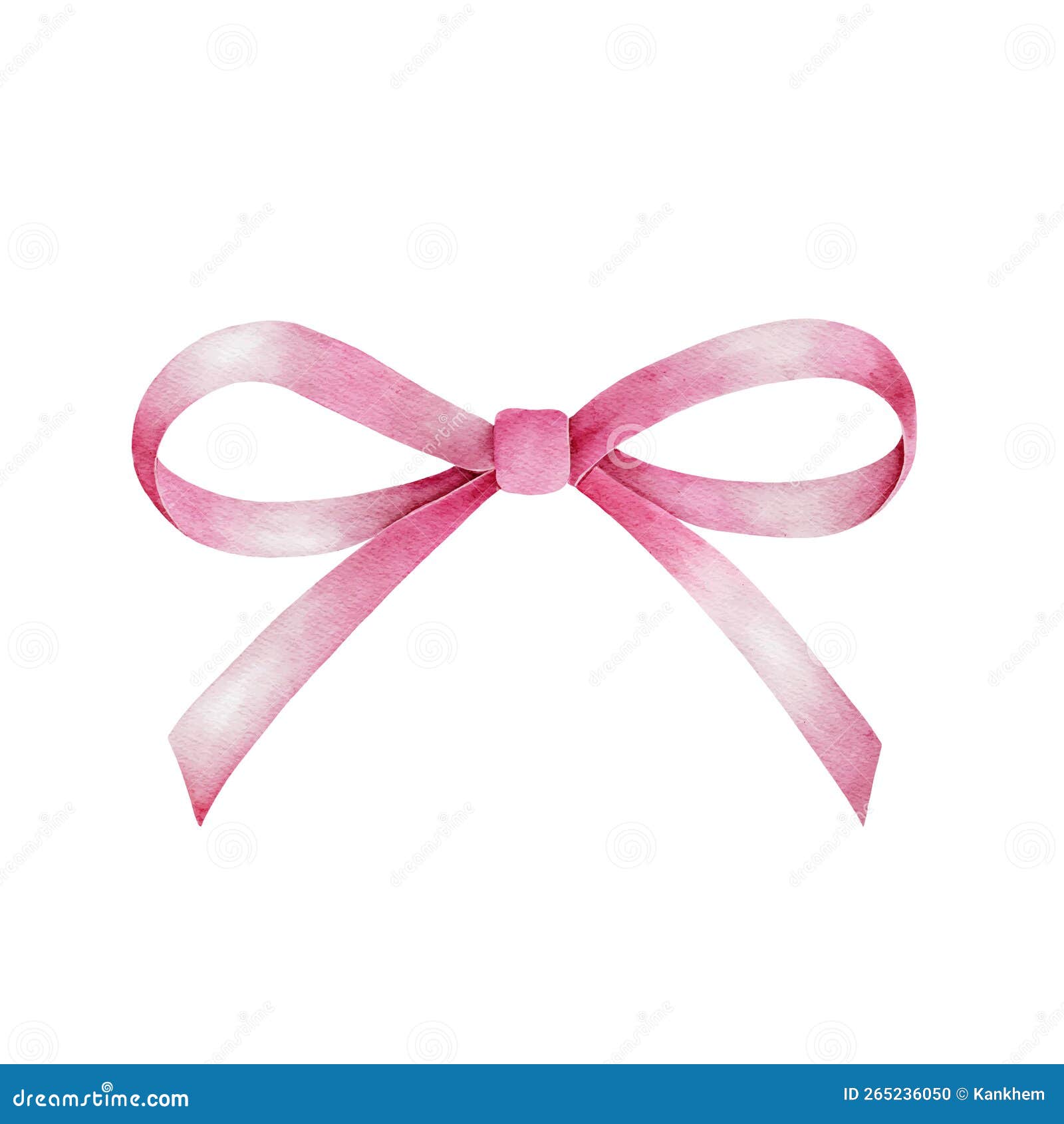 Watercolor Illustration of Pink Ribbon Bow 1 Stock Vector ...