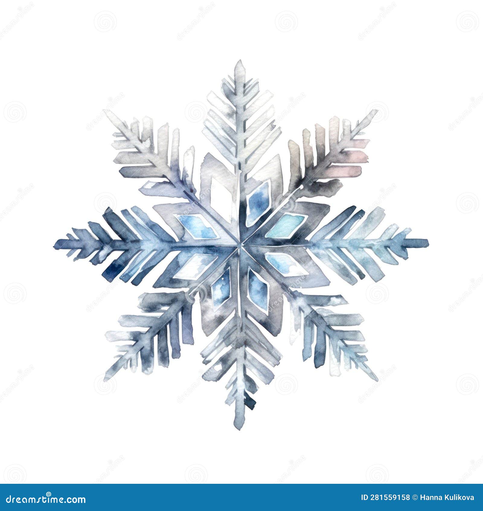 Silver Snowflake on White Background. Stock Illustration - Illustration ...