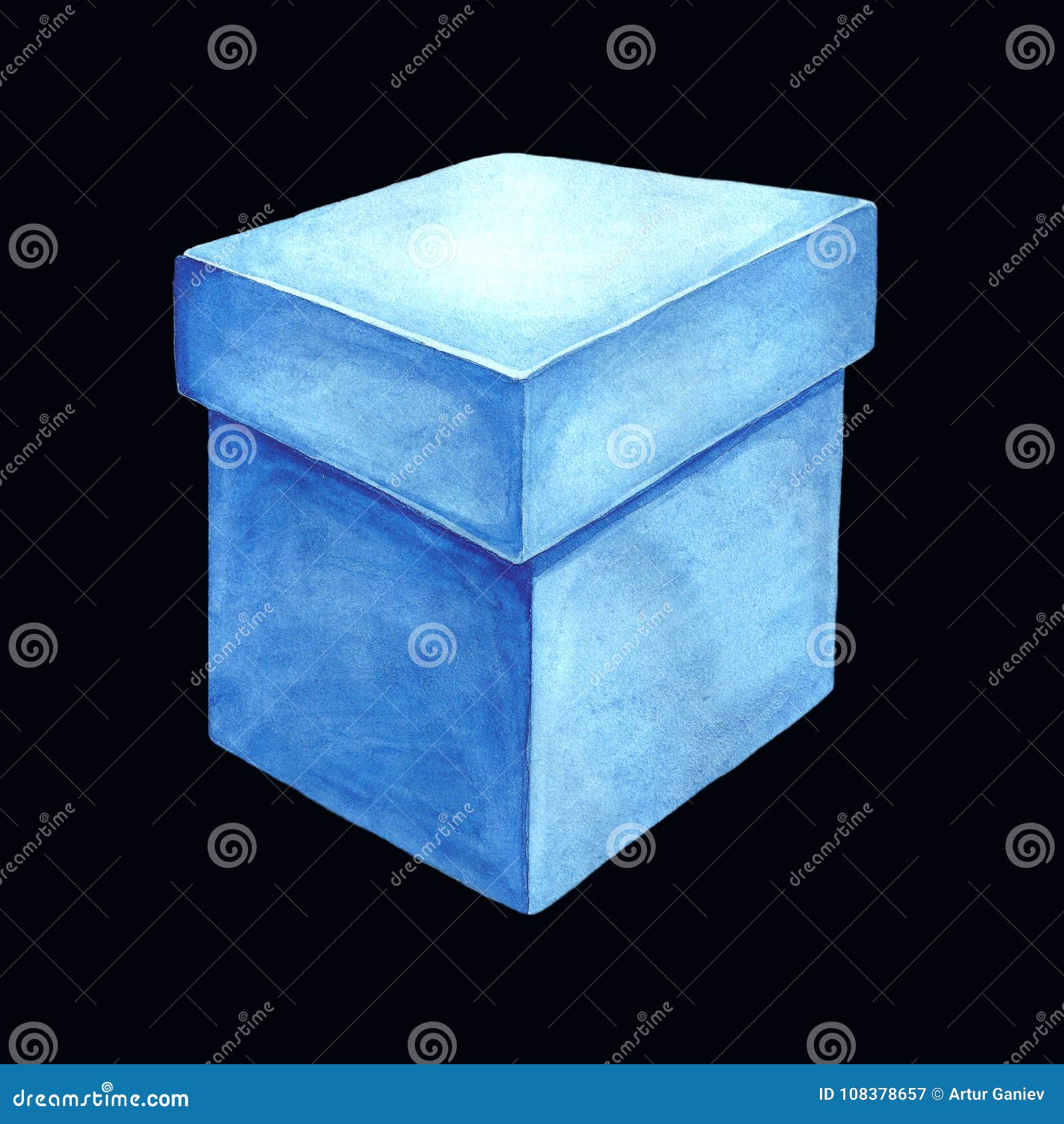 Watercolor Image of a Cardboard Box. Stock Image - Image of small ...