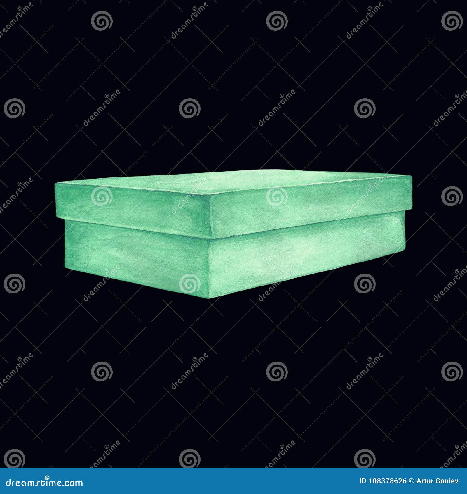 Watercolor Image of a Cardboard Box. Stock Illustration - Illustration ...