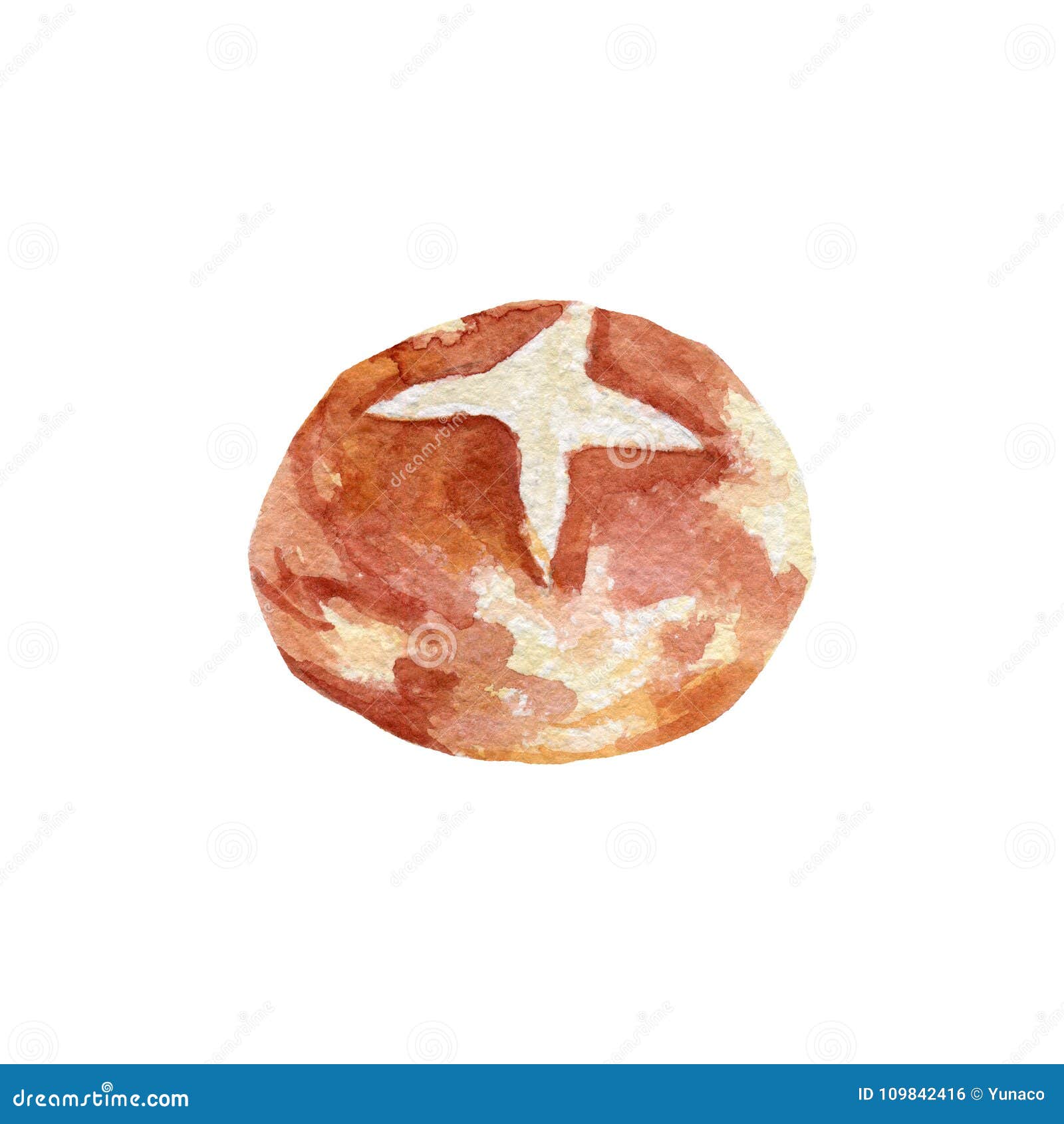 Watercolor Image of White Bread Isolated on White Background Stock ...