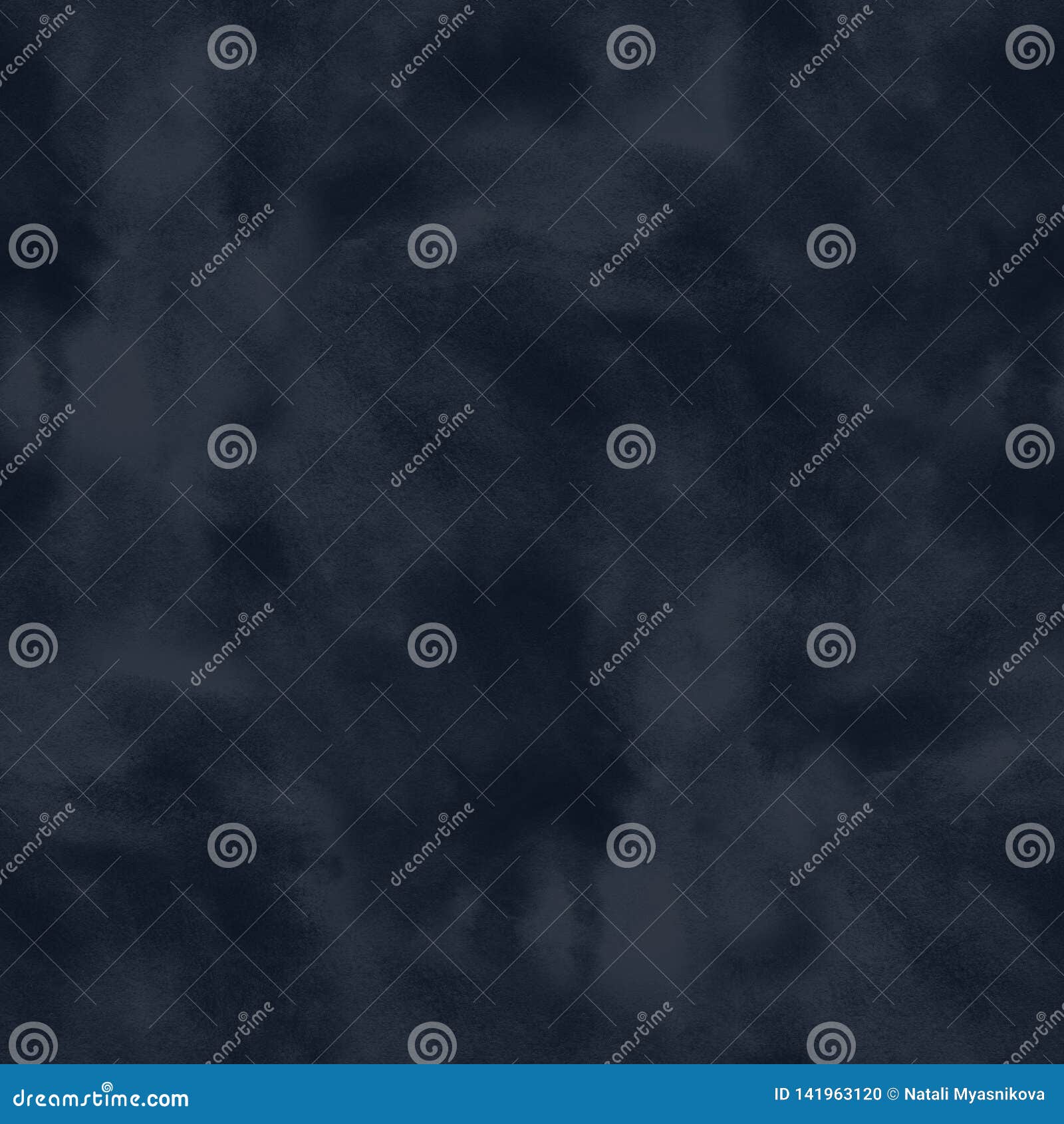 Watercolor Indigo Abstract Seamless Pattern, Hand Painted on a Dark ...