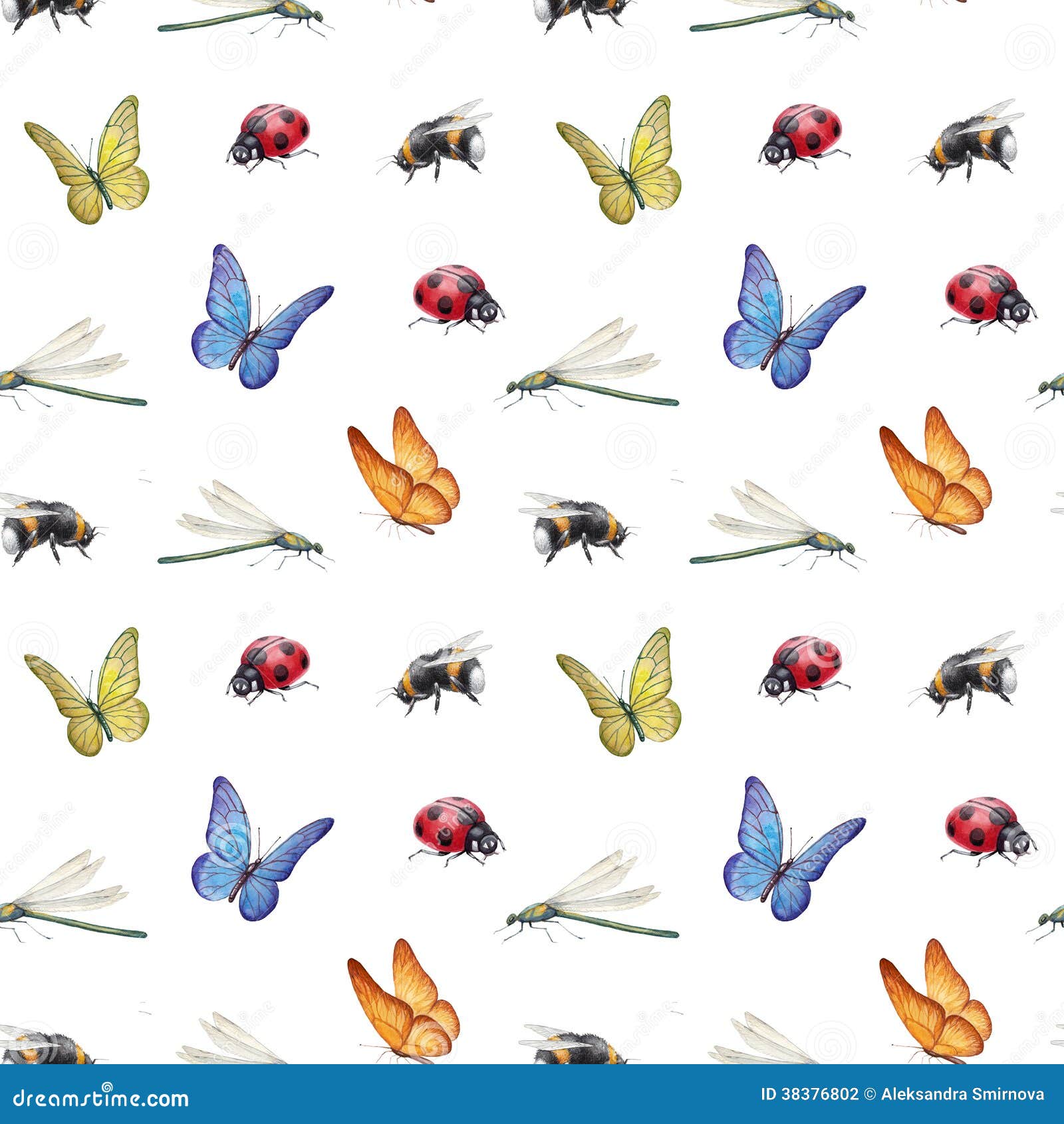 Watercolor Insects Illustrations Stock Illustration - Illustration of ...