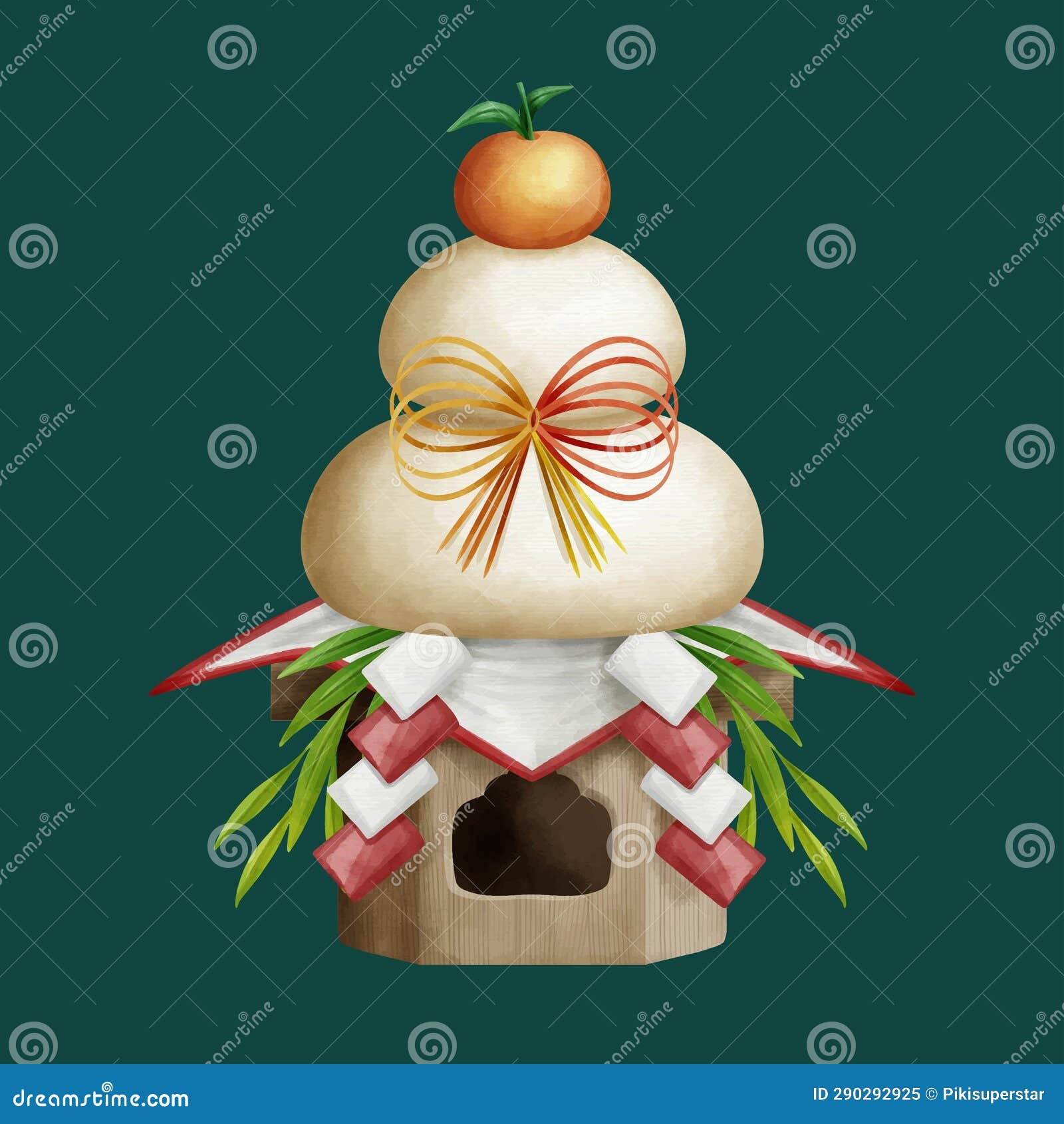 Watercolor Kagamimochi Vector Design Illustration Stock Vector ...