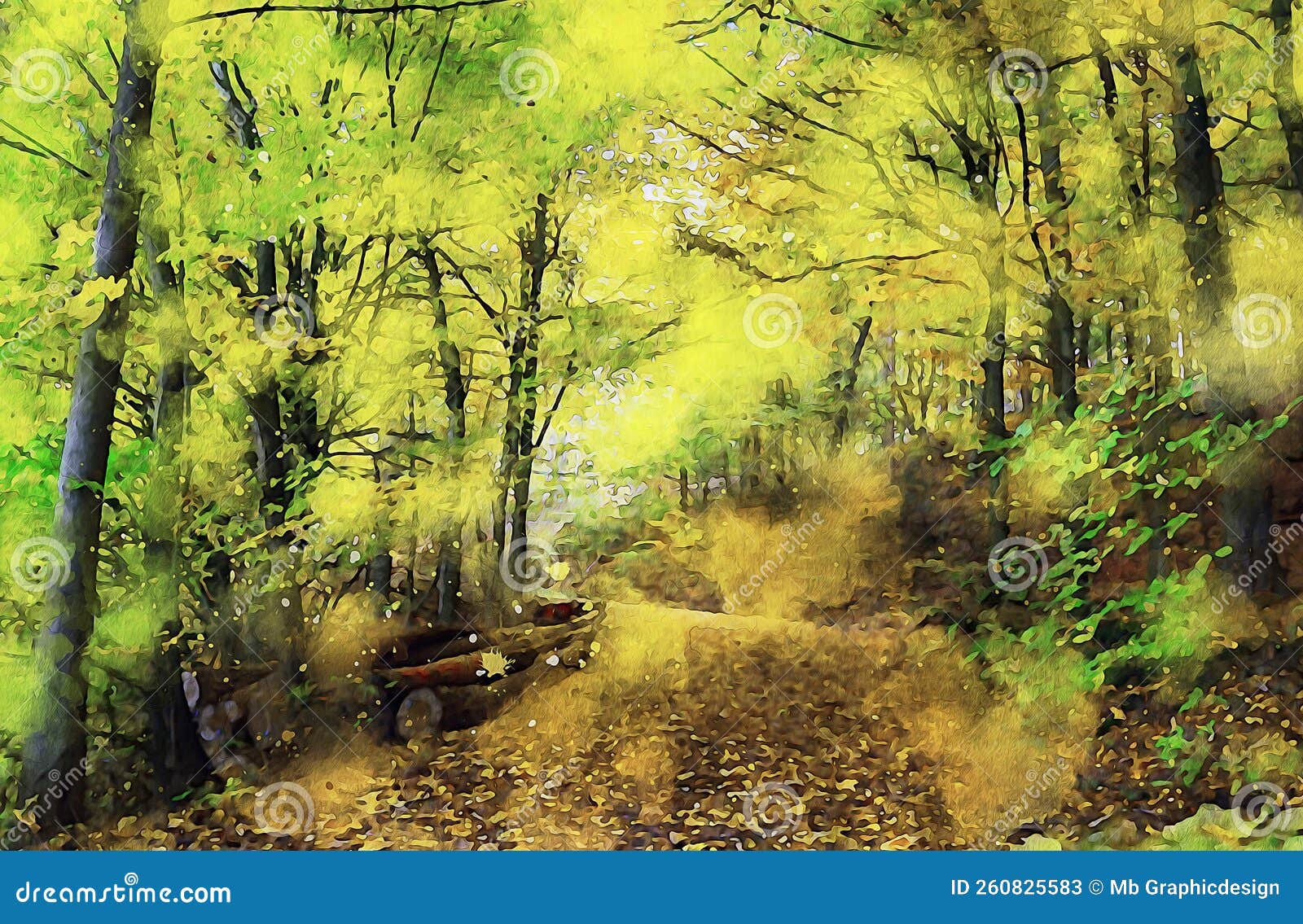 Watercolor Landscape Background Illustration Stock Image - Image of ...