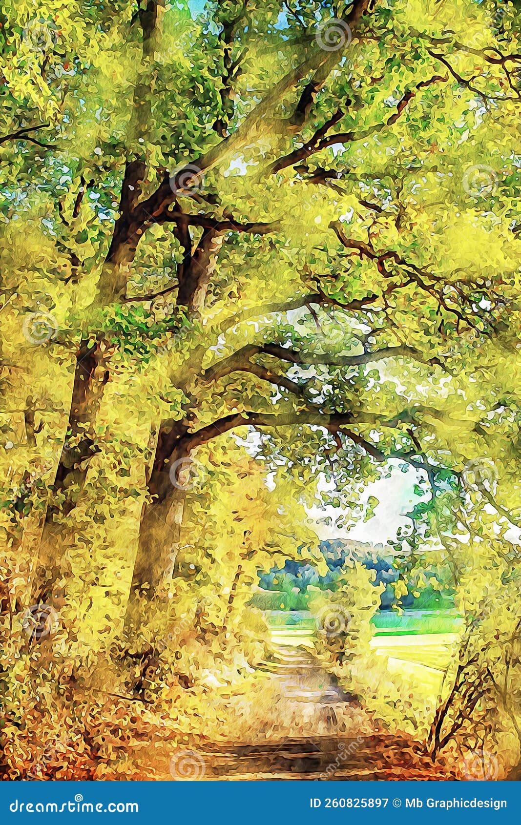 Watercolor Landscape Background Illustration Stock Image - Image of ...