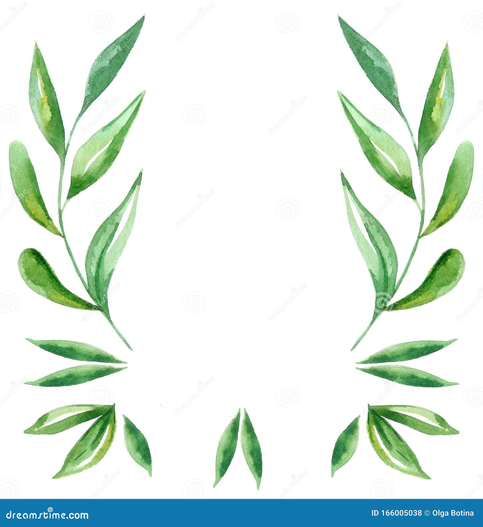 Watercolor leaf frame stock illustration. Illustration of frame - 166005038