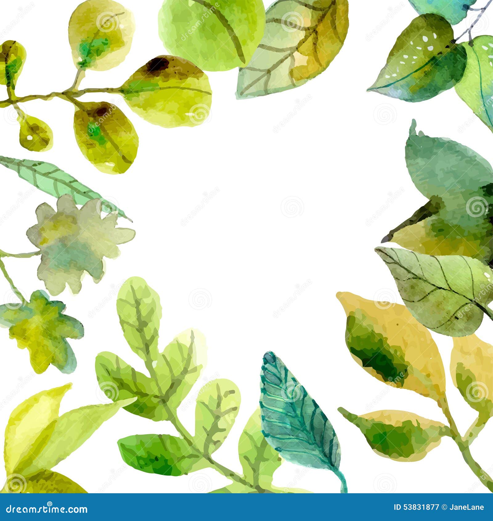 Watercolor Leaves Background Stock Vector - Illustration of environment ...
