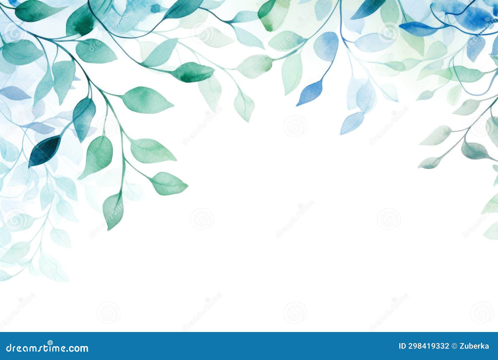 Watercolor Leaves Frame Isolated Stock Illustration - Illustration of ...